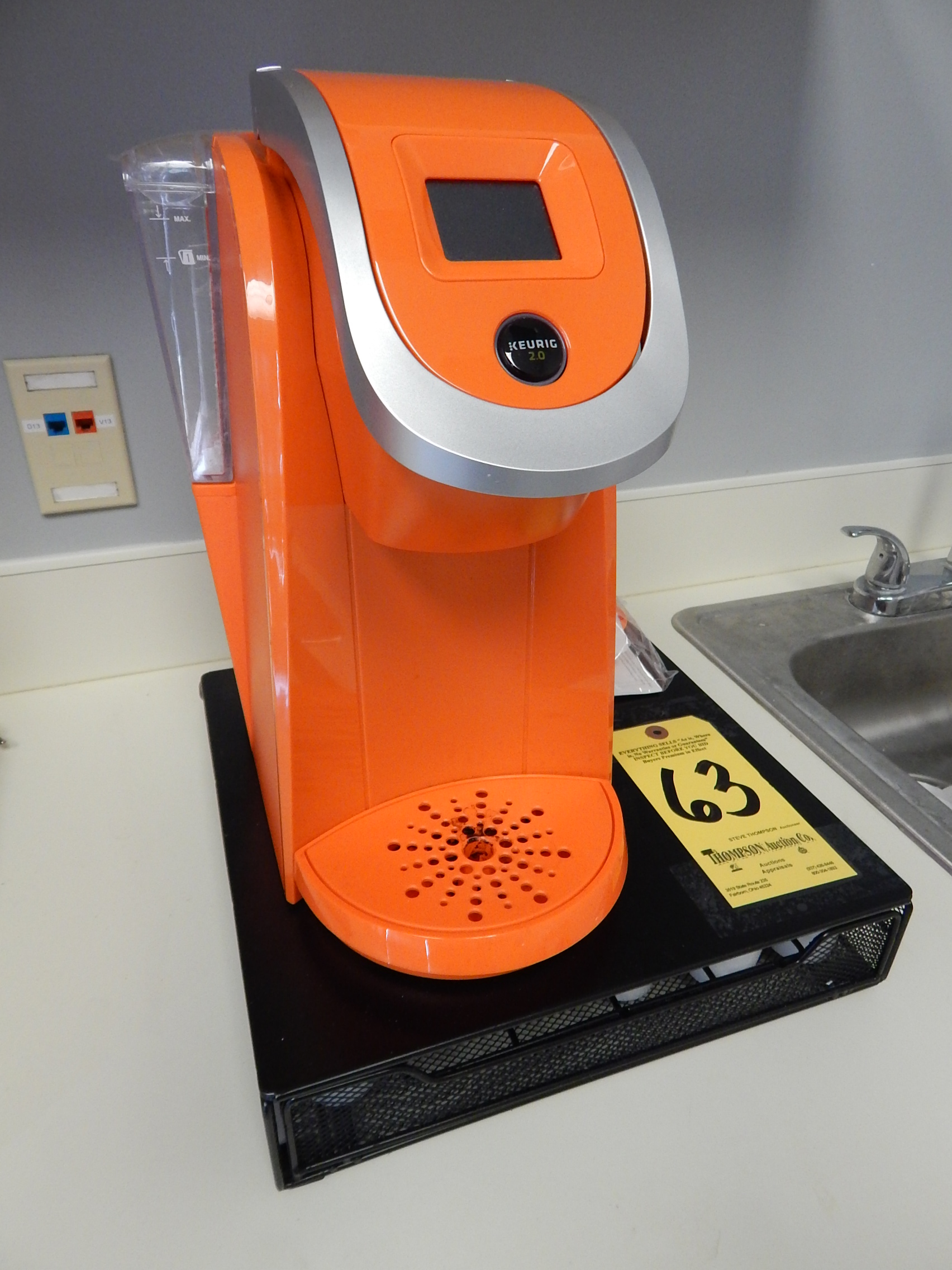 Orange Keurig with Rack