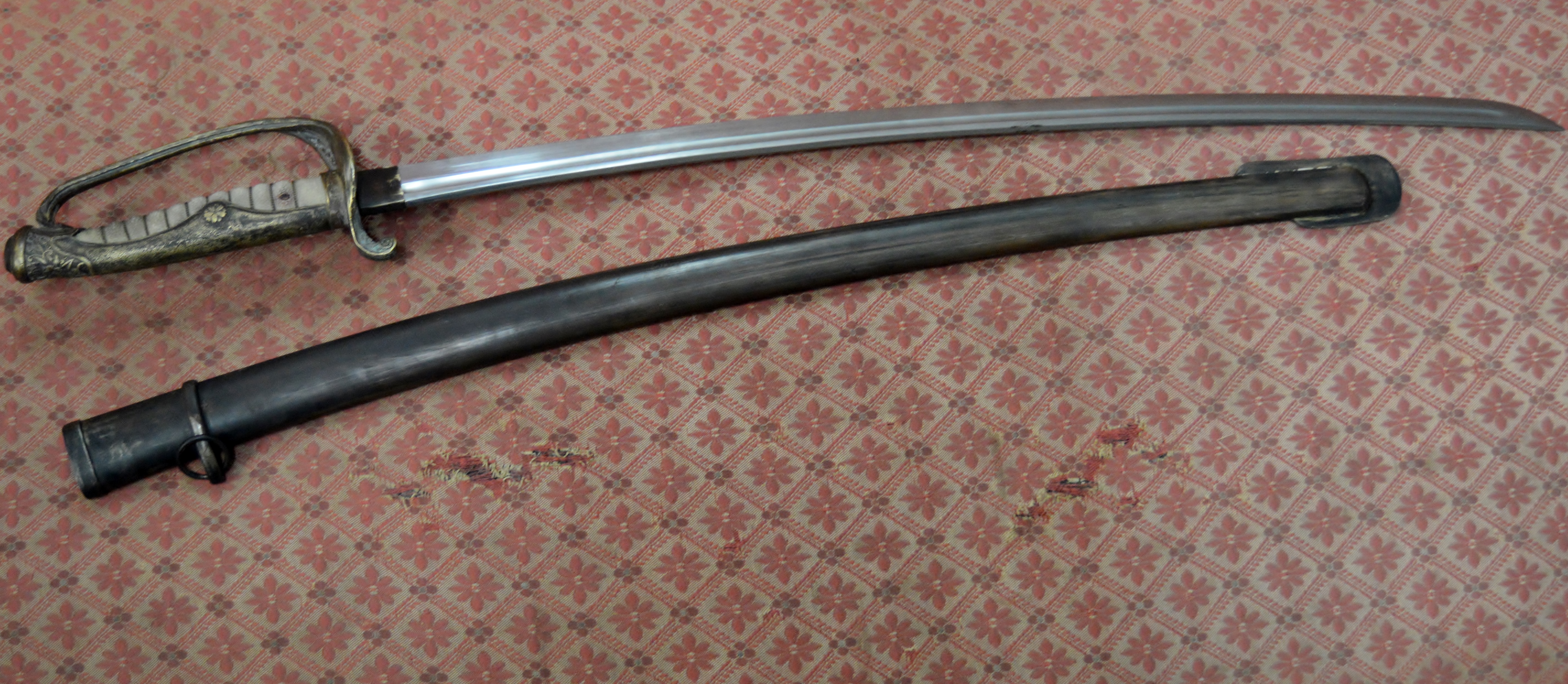 HAND MADE JAPANESE IMPERIAL KYU GUNTO OFFICERS SWORD WITH SHAGREEN HILT ...