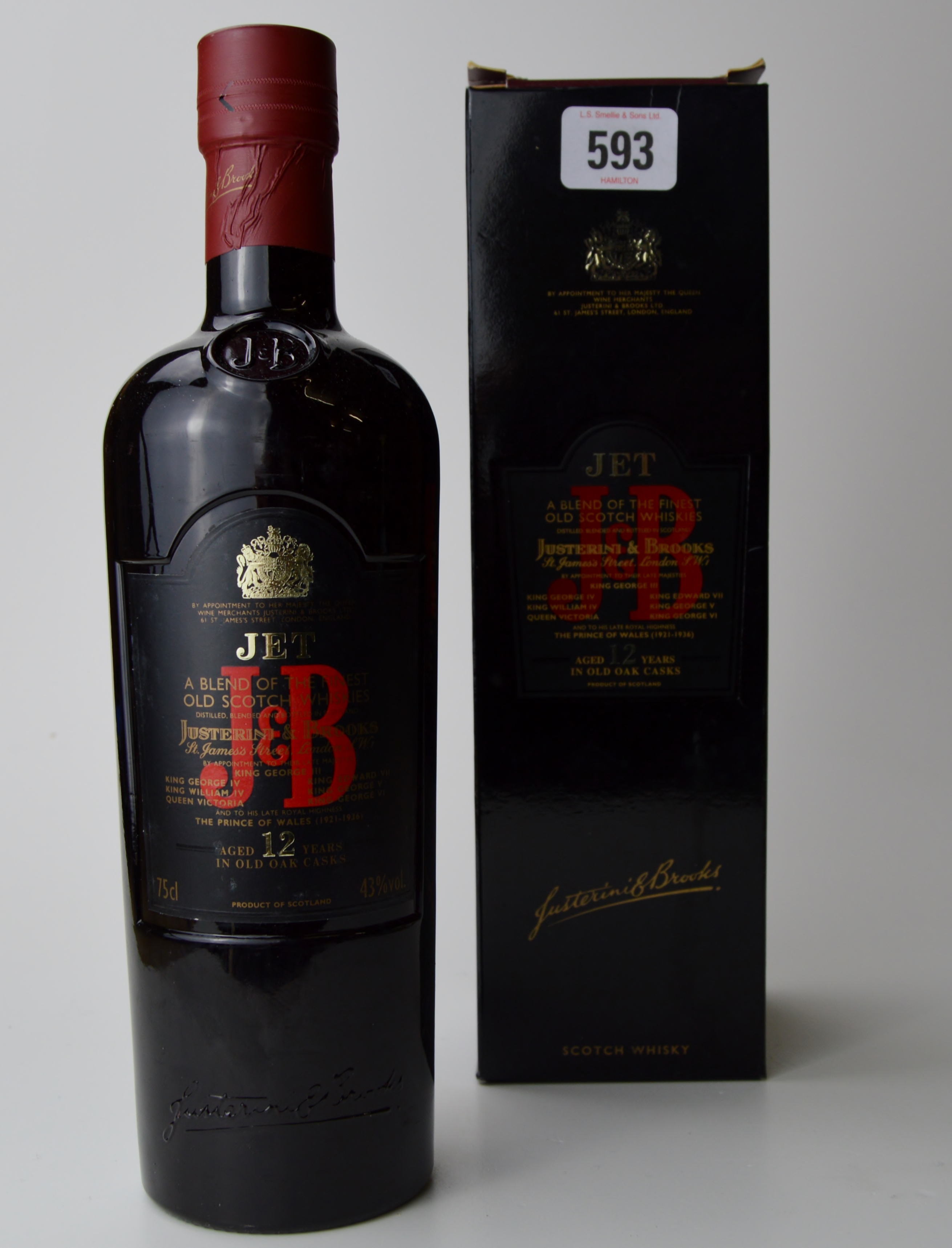 J&B (JUSTERINI & BROOKS) JET 12 YEAR OLD SCOTCH WHISKY, 43%, 750ML ...