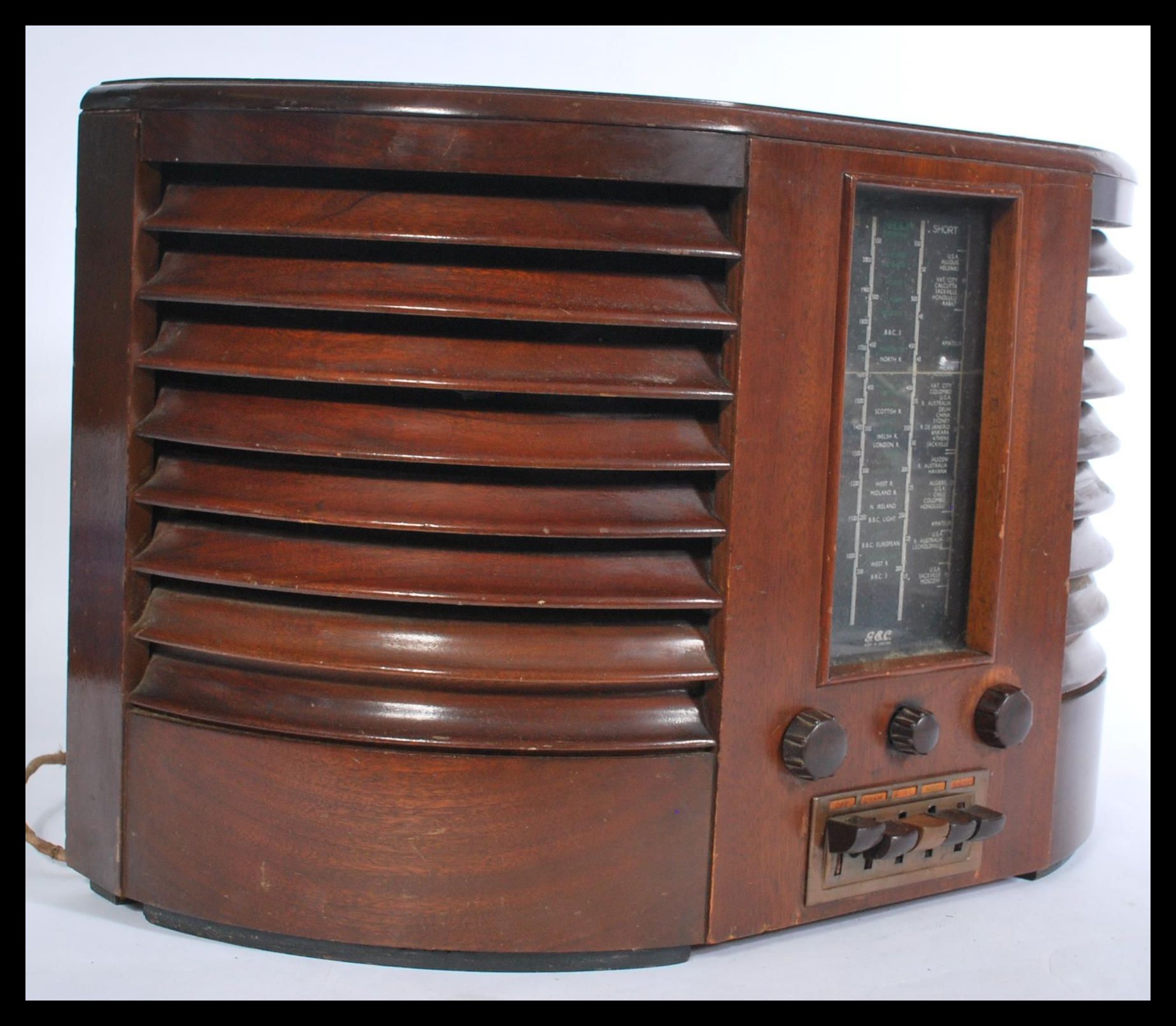 A vintage early 20th Century GEC large mahogany cased valve radio Model ...