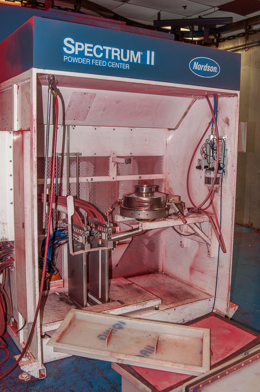 Nordson Colormax powder coat system with 19' X 6' booth, six Nordson ...