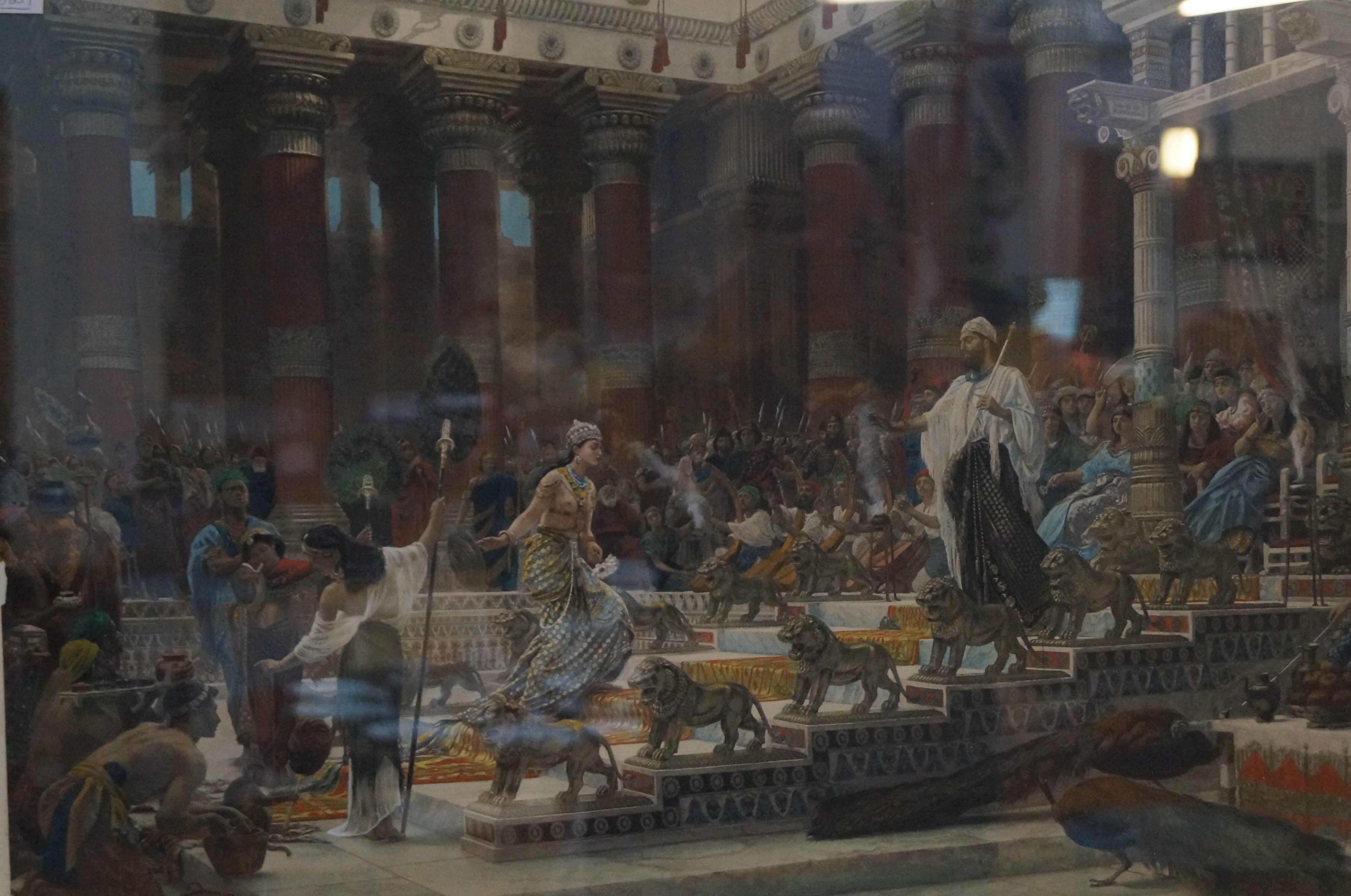 Early print depicting the queen of sheba visit to solomon