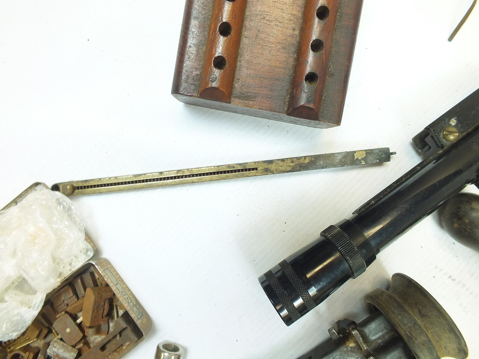 A BRASS PERCUSSION CAP DISPENSER, together with a large quantity of ...