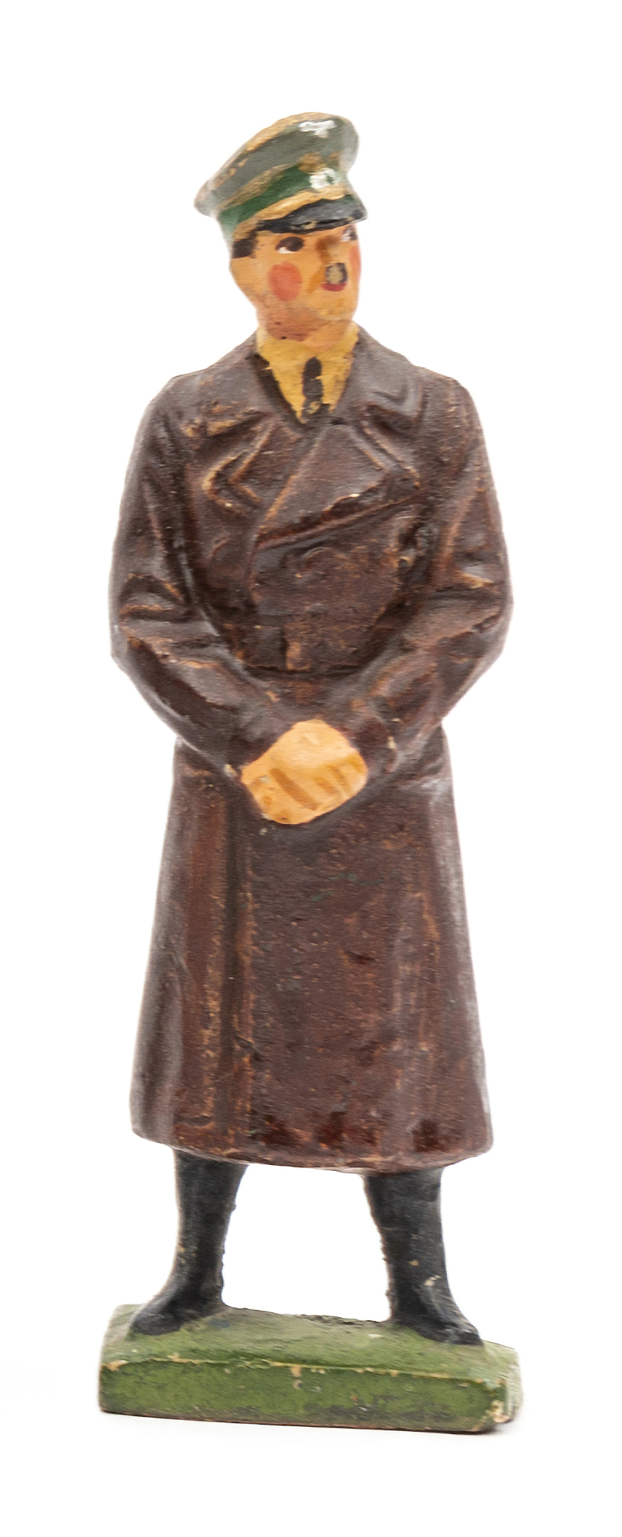 An Elastolin figure of Adolf Hitler. Standing in brown winter great ...