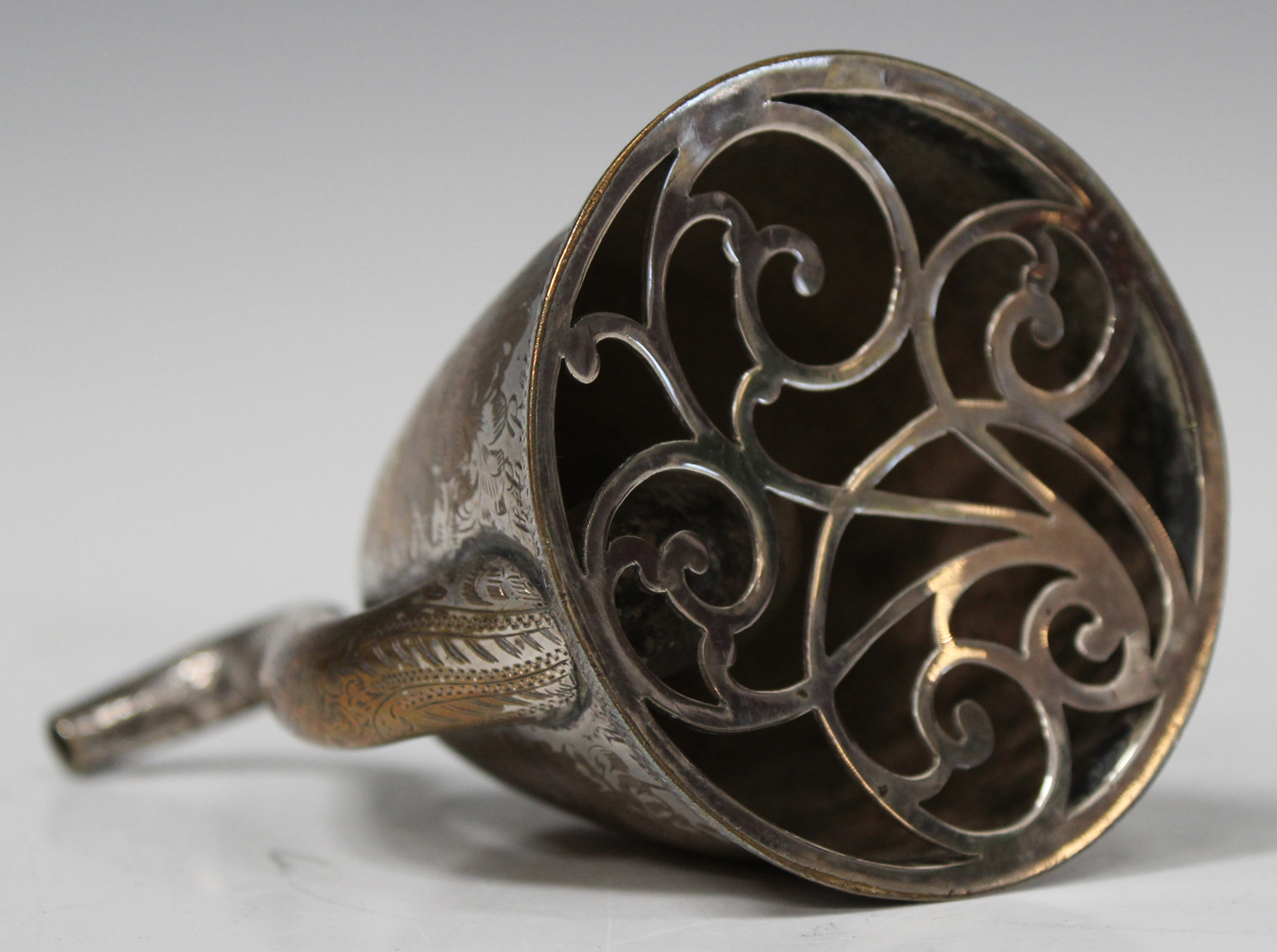 A Victorian plated ear trumpet by F.C. Rein & Son, the bell and tube ...