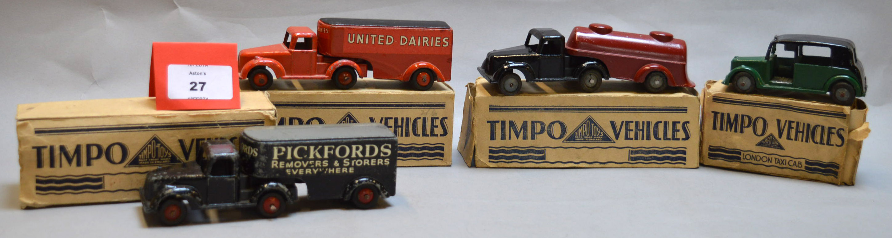 Four boxed Timpo diecast models, a 'Pickfords Removals' Articulated ...