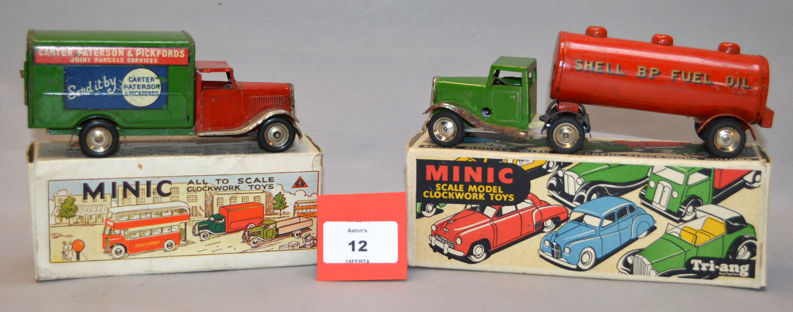 Two boxed Tri-ang Minic Toys, 22M Delivery Van, long bonnet version ...