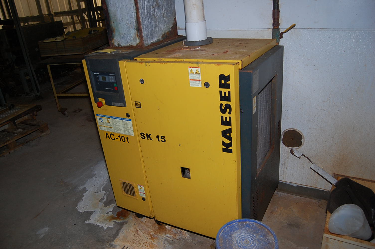 Kaeser Model #SK-15 Air Compressor, Part# 100975, Rated 125 Psig, Sigma ...