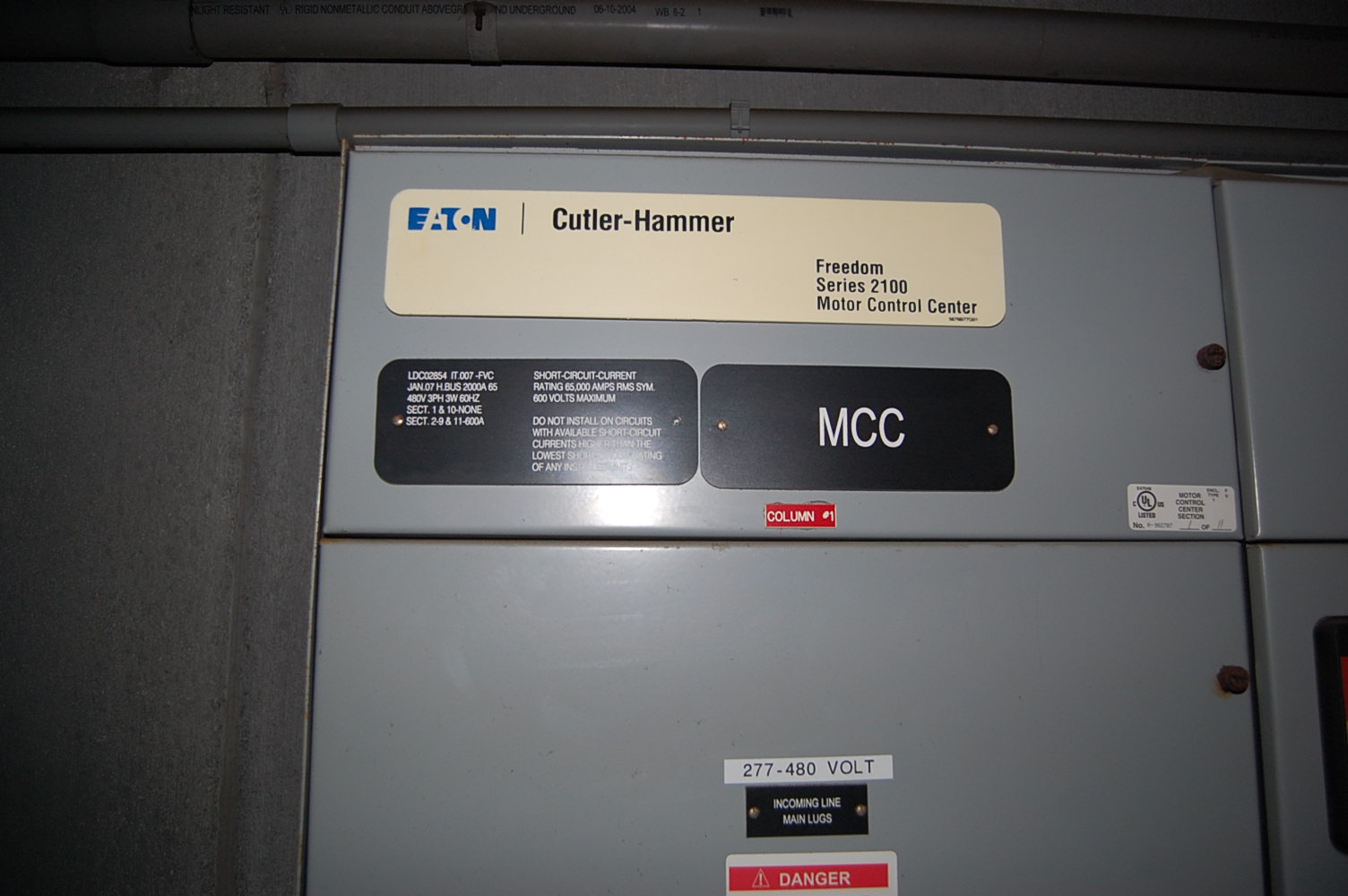 Cutler Hammer MCC Freedom Series #2100 Motor Control Center, (10 ...