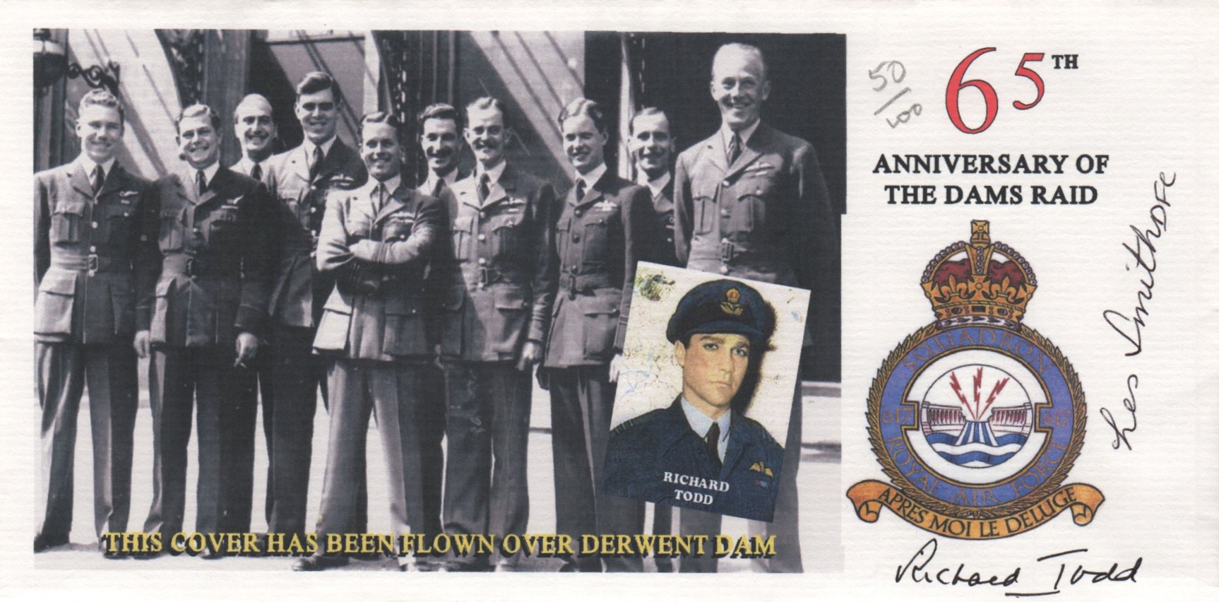 617 SQUADRON: Three First Day Covers individually signed by various ...
