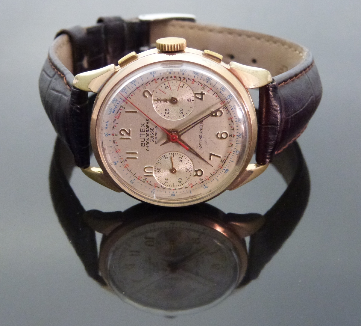 Butex Chronographe Suisse gentleman's chronograph wristwatch with gold ...