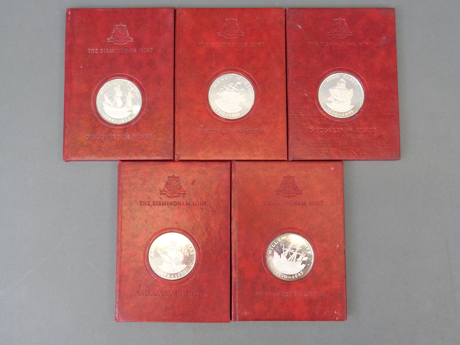 Birmingham Mint 'Discovery in Silver' proof medal coins, five in all ...