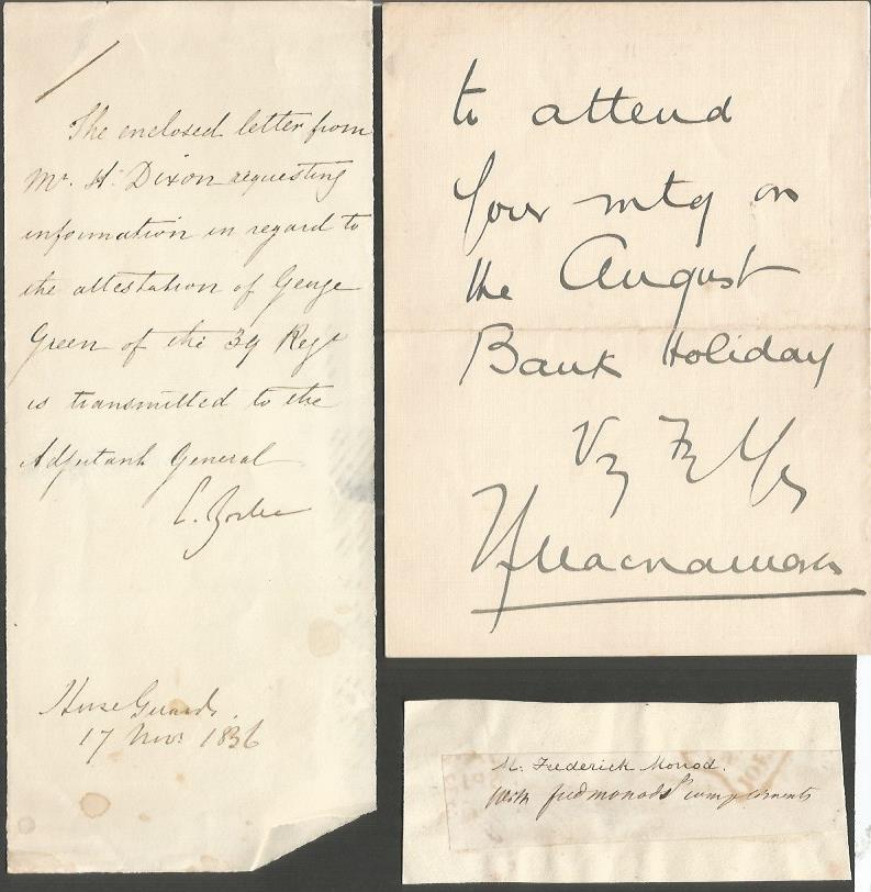 1800s collection of 20 hand written letters. Includes Viscount Phillip ...