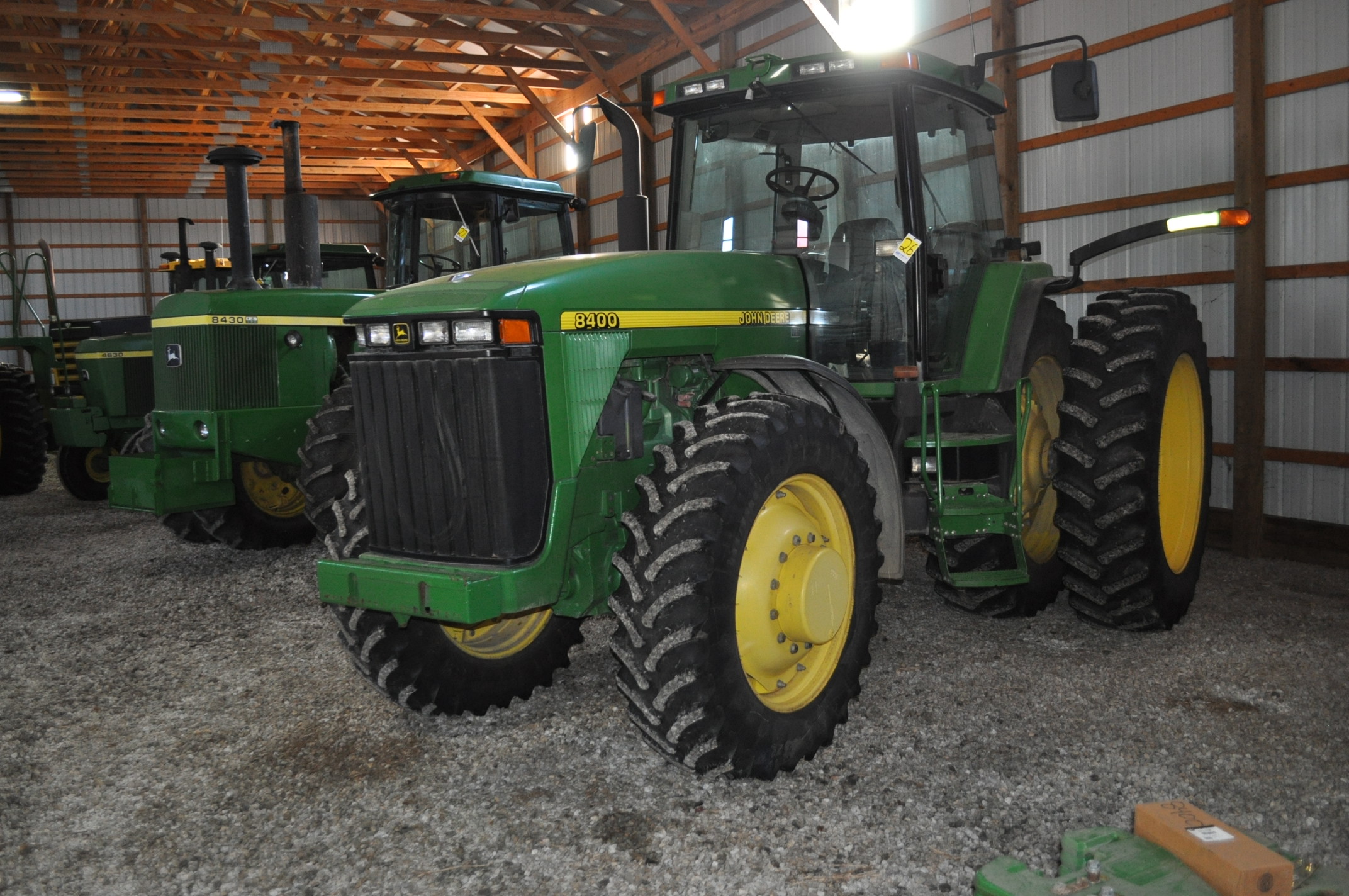 John Deere 8400 tractor, MFWD, CHA, PS, 18.4 R46 tires w/duals, 14.9 ...