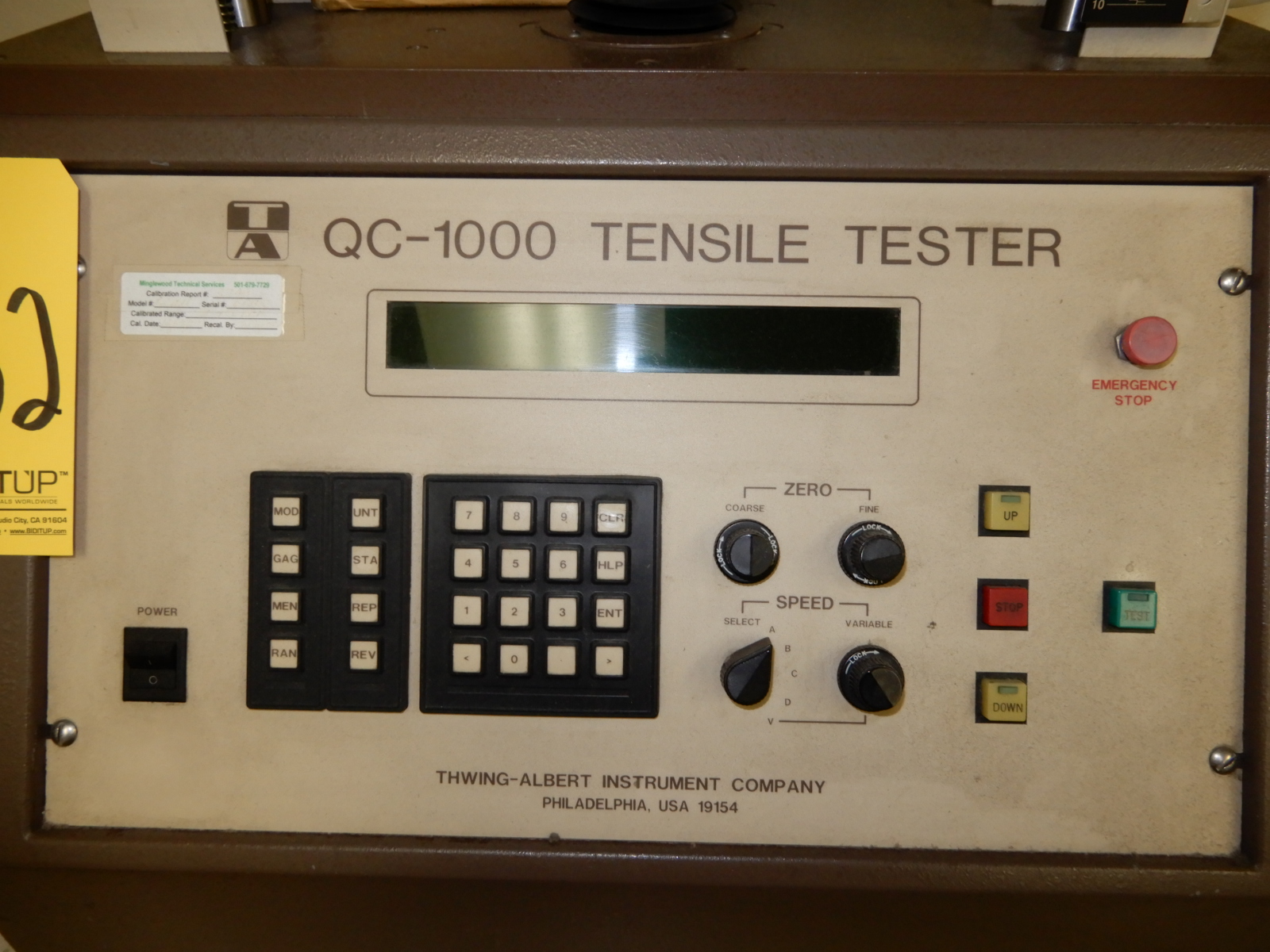 Thwing Albert Tensile Tester QC-1000 Mdl. 1265-100