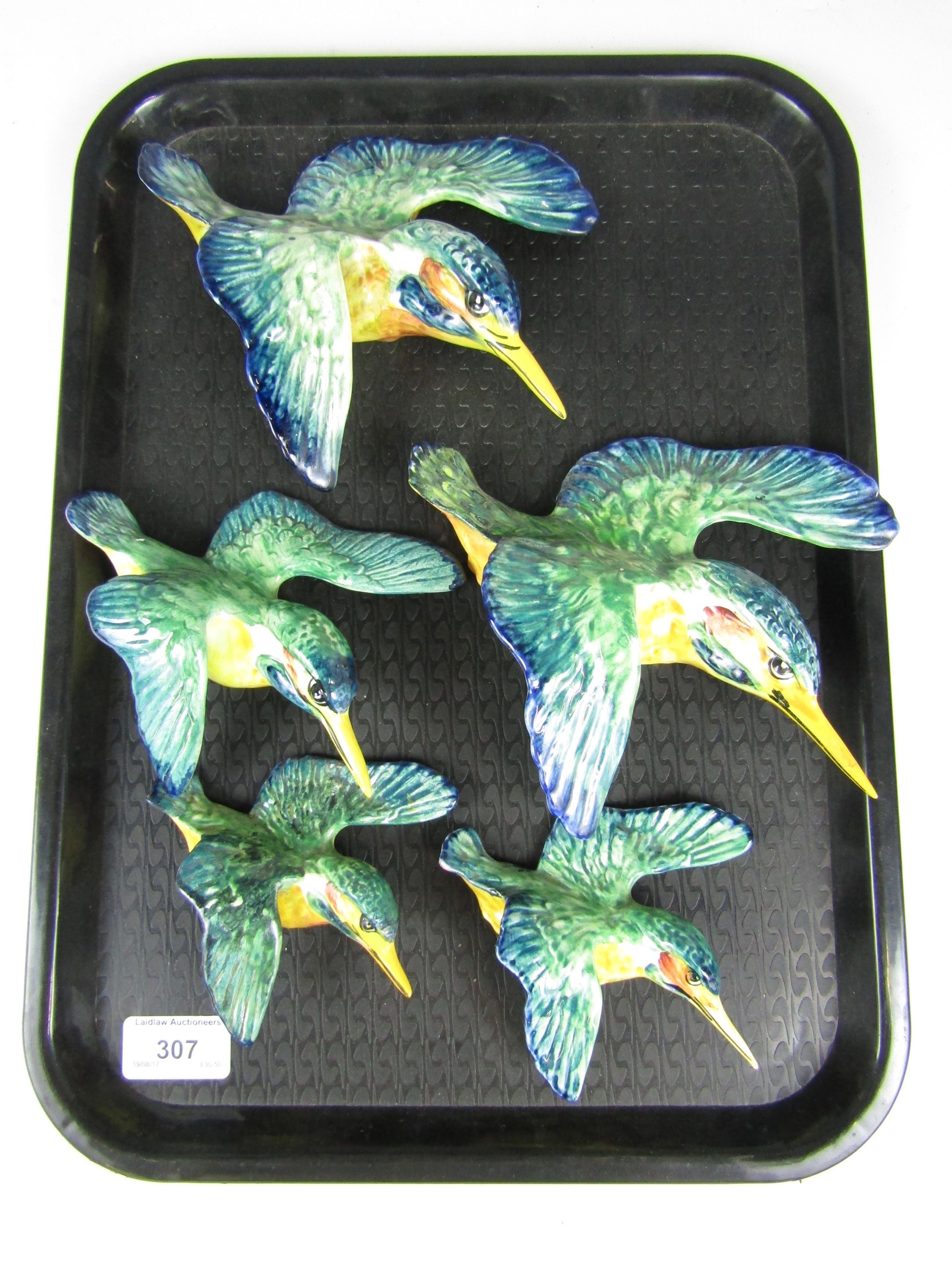 Five Beswick flying Kingfisher wall plaques