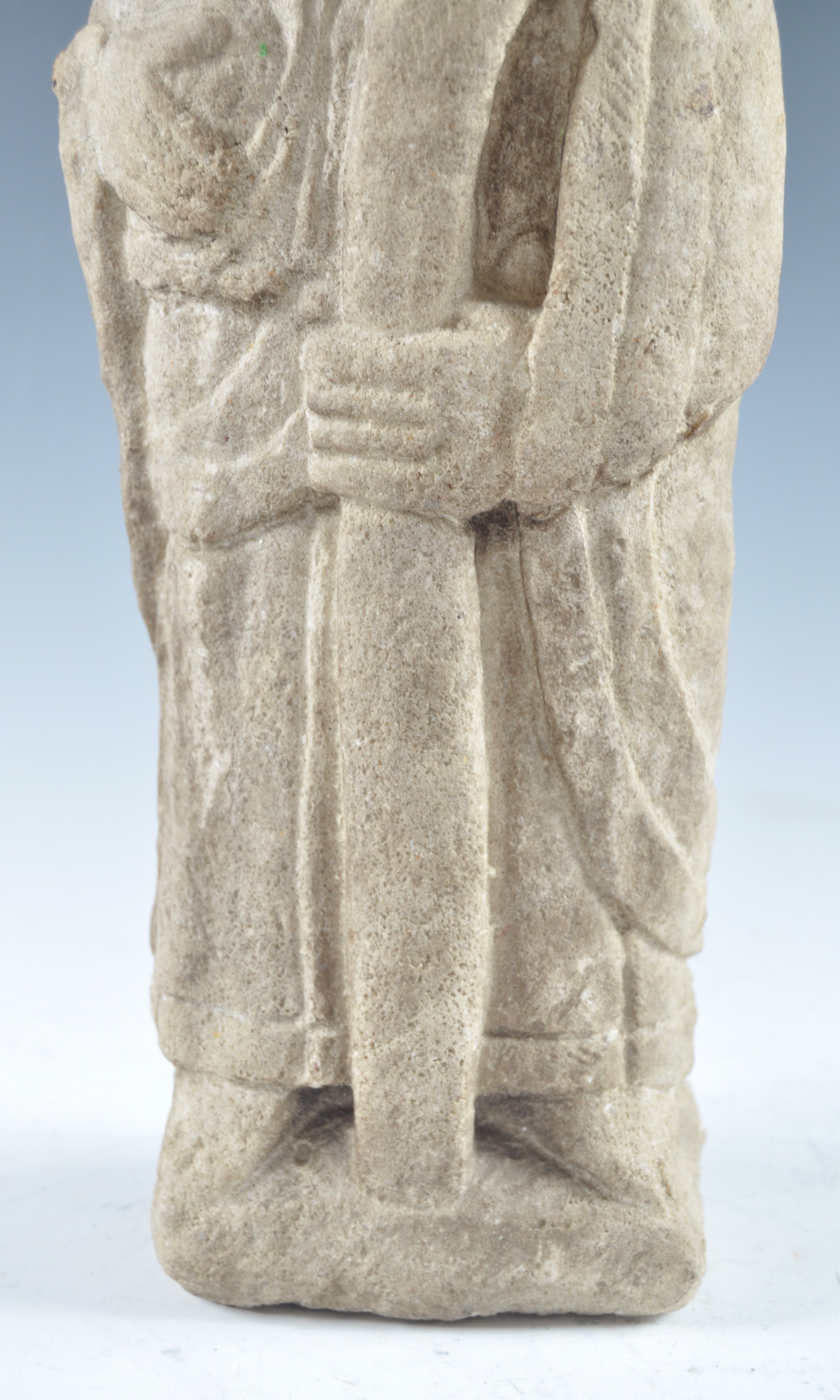 A medieval antique carved limestone figure of St Christopher carrying ...