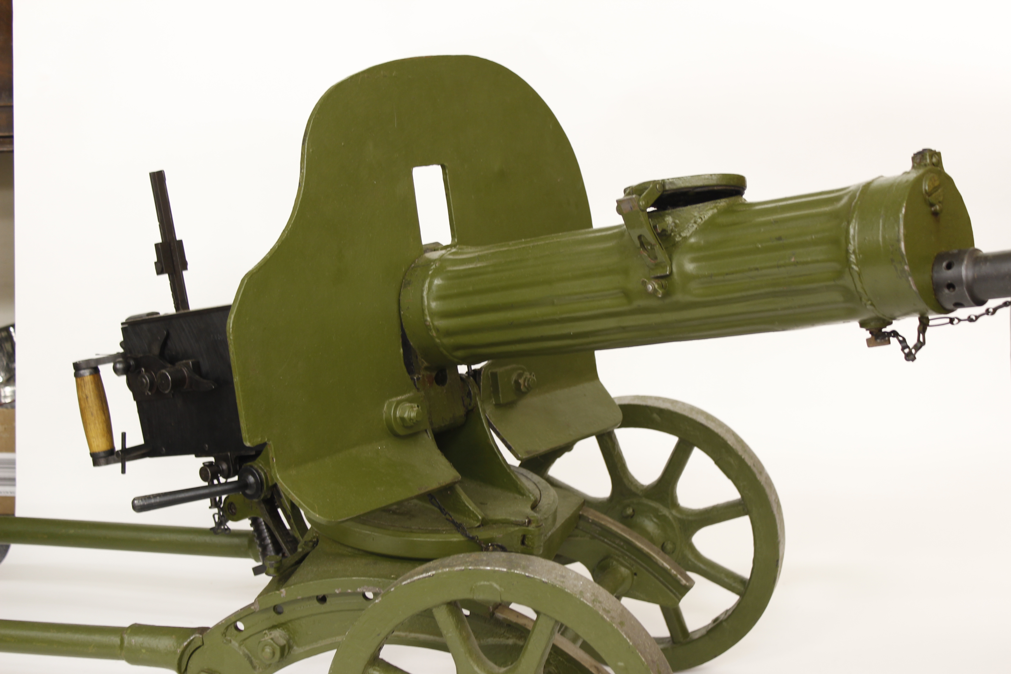 7.62mm WW II Maxim machine gun with Sokolov wheeled carriage, dated ...