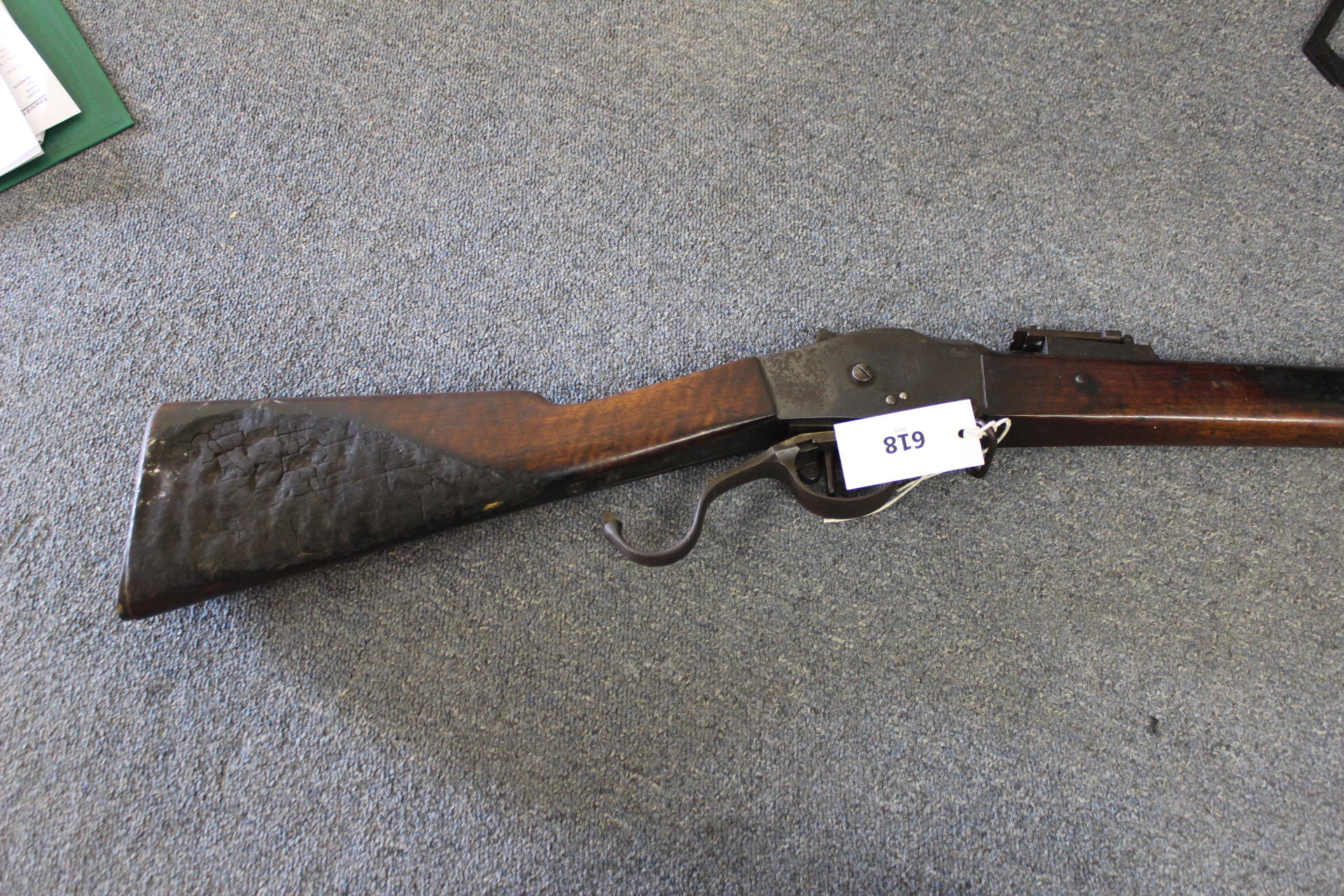 8mm Guedes M1885 rifle, 30 ½ ins full stocked banded barrel with steel ...