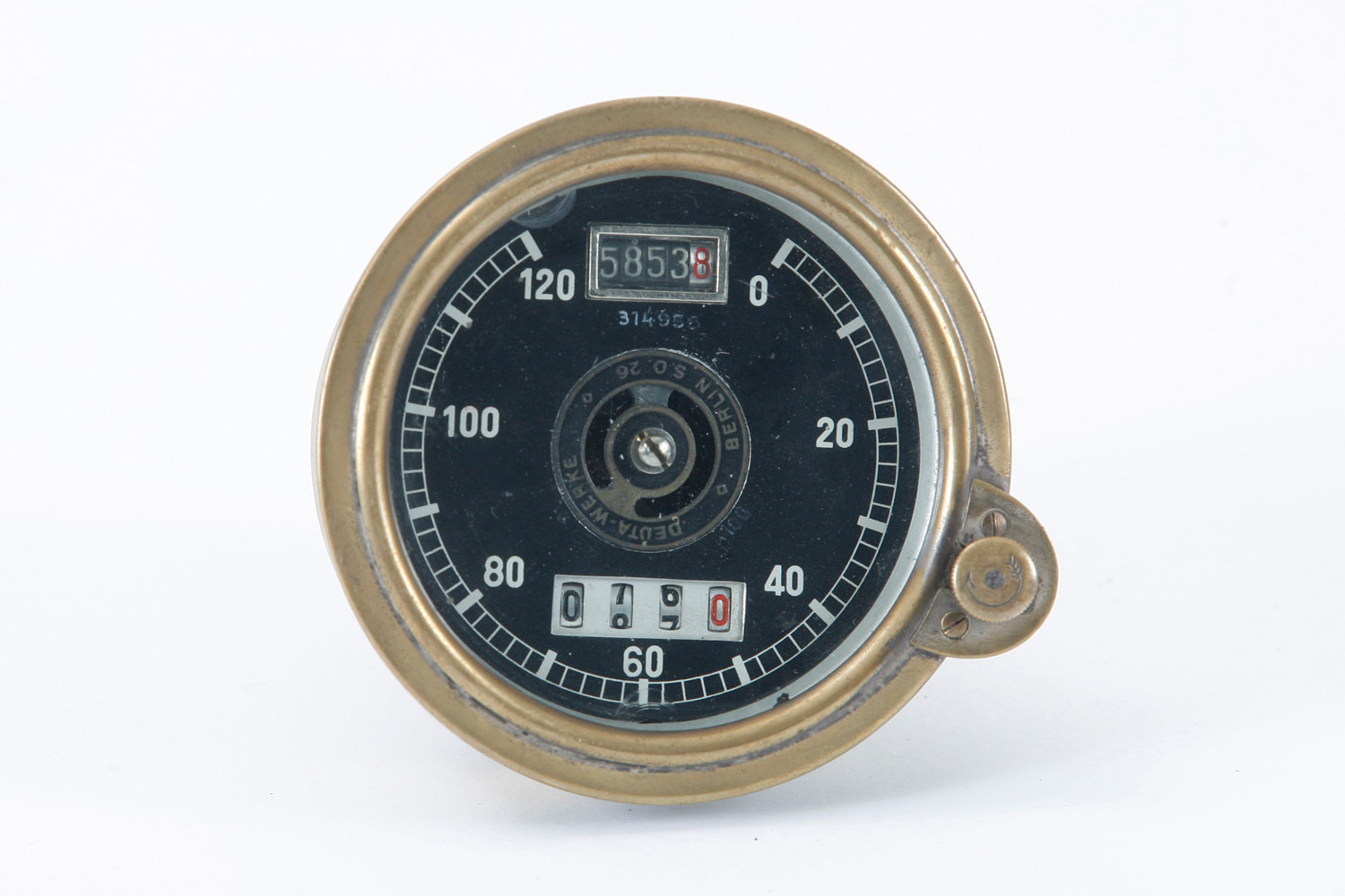 Tachometer 120 km/h Deuta Werke Berlin, S.O.26, Nr. 314956, 5853 km ...