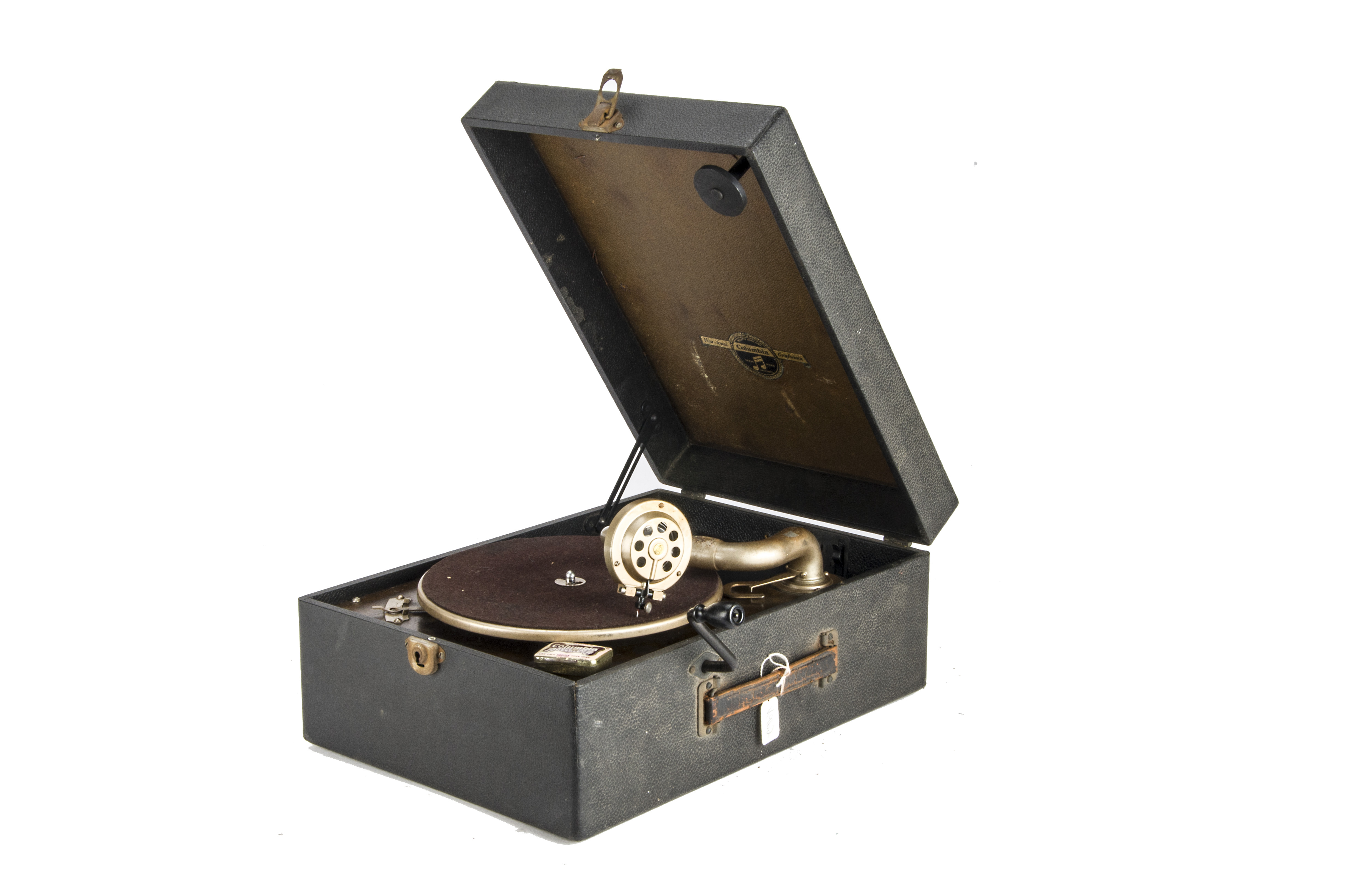Portable gramophone, Columbia: Model 211 Z, with bronzed fittings and ...