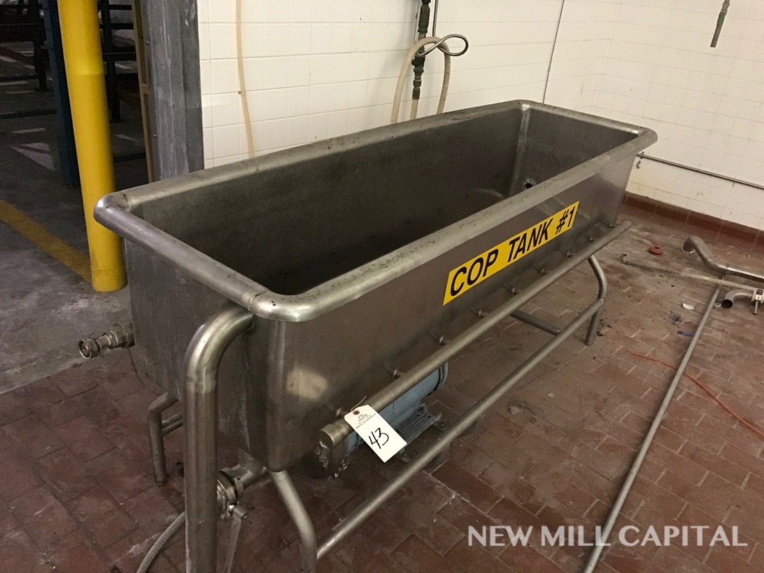 Stainless Steel COP Tank, Approx 20in W x 74in L x 18in Deep, w/ 10 HP ...