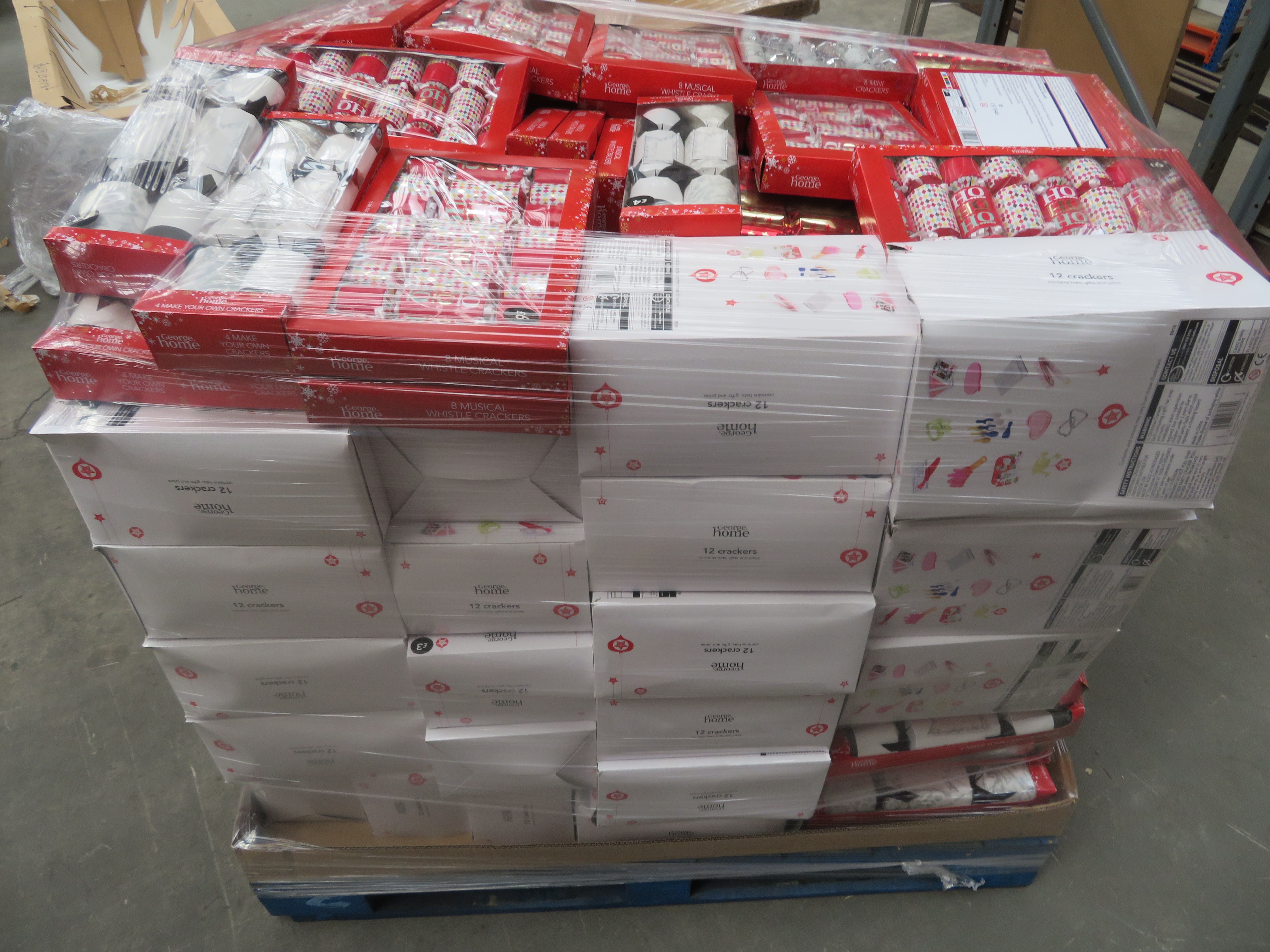 (OS52) LARGE PALLET FULL OF ASDA CHRISTMAS CRACKER PACKS. INCLUDES: 8 ...