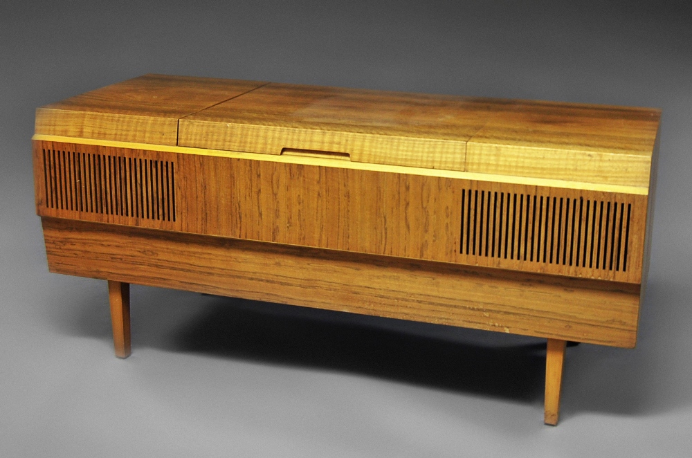 A HMV radiogram, circa 1970, with Garrard deck, in teak cabinet, with ...