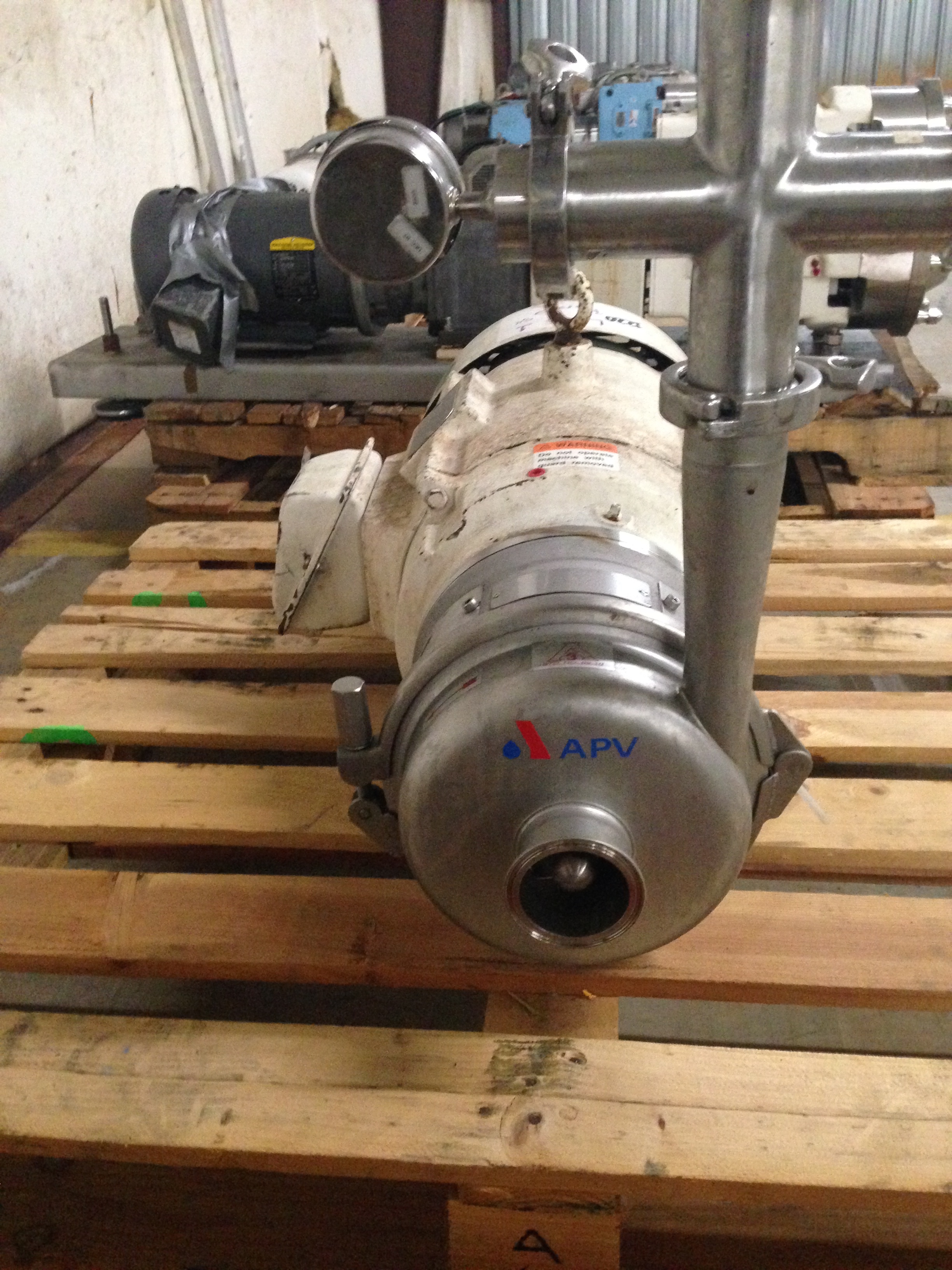 APV Stainless Centrifugal 15hp Pump Type-W+35/35 s/n-101061169 3' in 2. ...