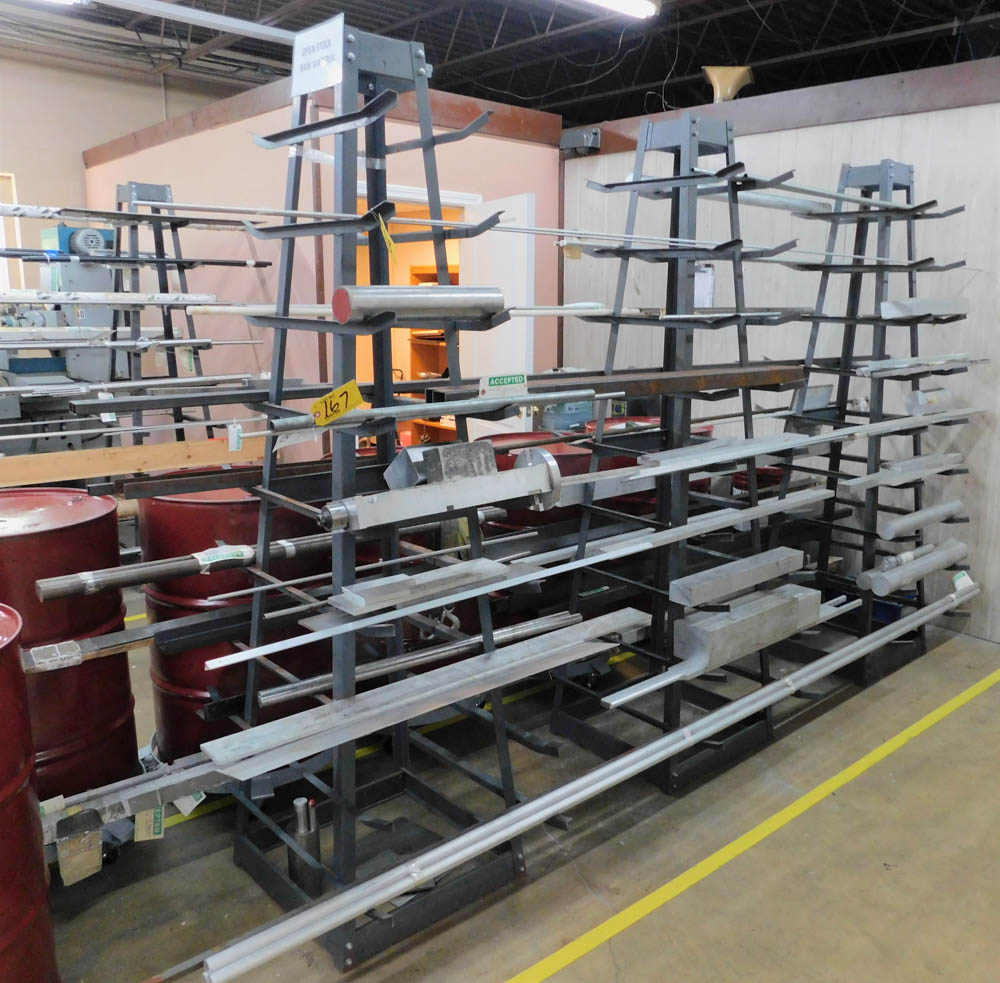 [3] SECTIONS OF FINGER RACKS, 84" X 8" (NO CONTENTS)