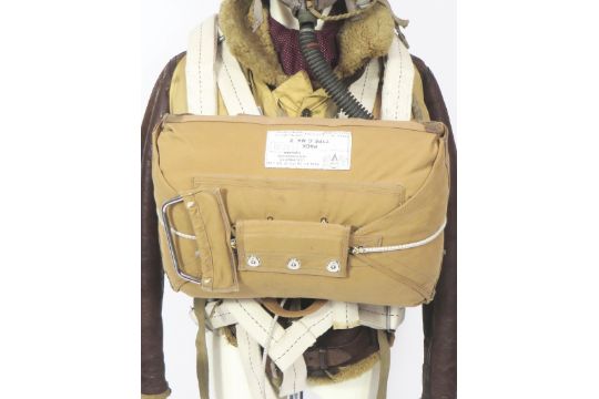 WW2 Pattern RAF Observer’s Parachute Chest Harness and Pack white ...
