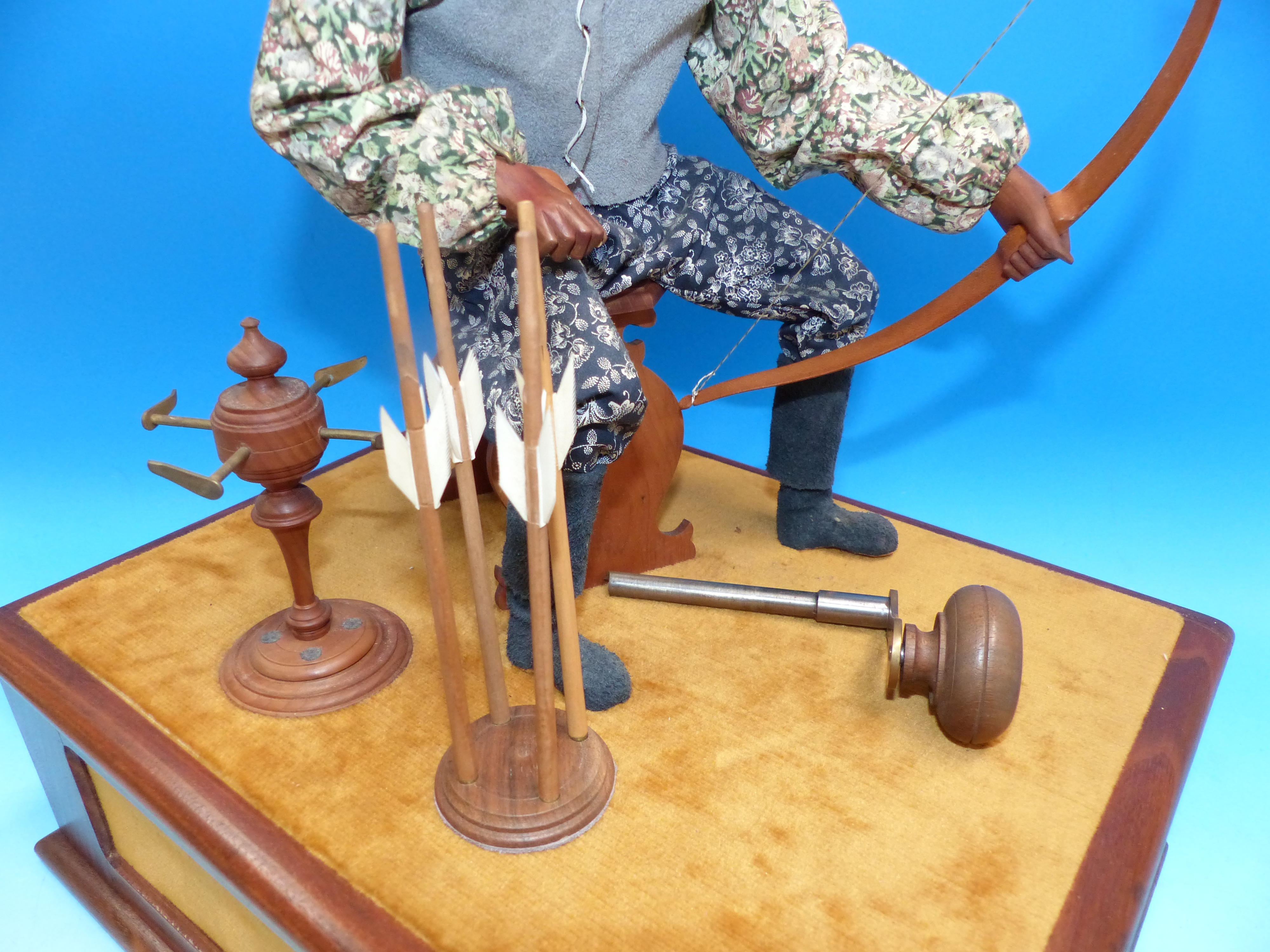 An Automaton Archer by David Secrett with carved yew and fruitwood ...