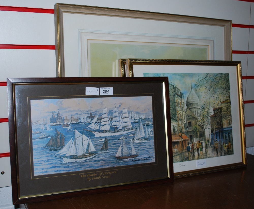 Frank Green 'The leaving of Liverpool' signed print, plus three framed ...