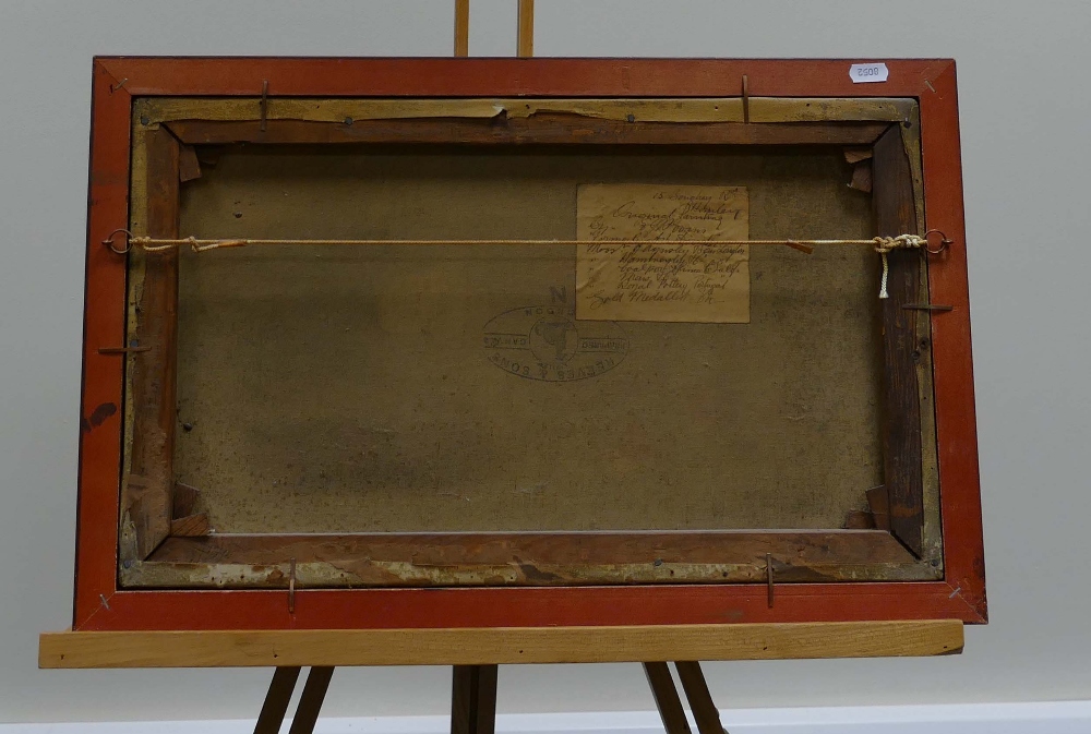 E Evans, oil painting on canvas of fruit signed and dated 1920, in gilt ...