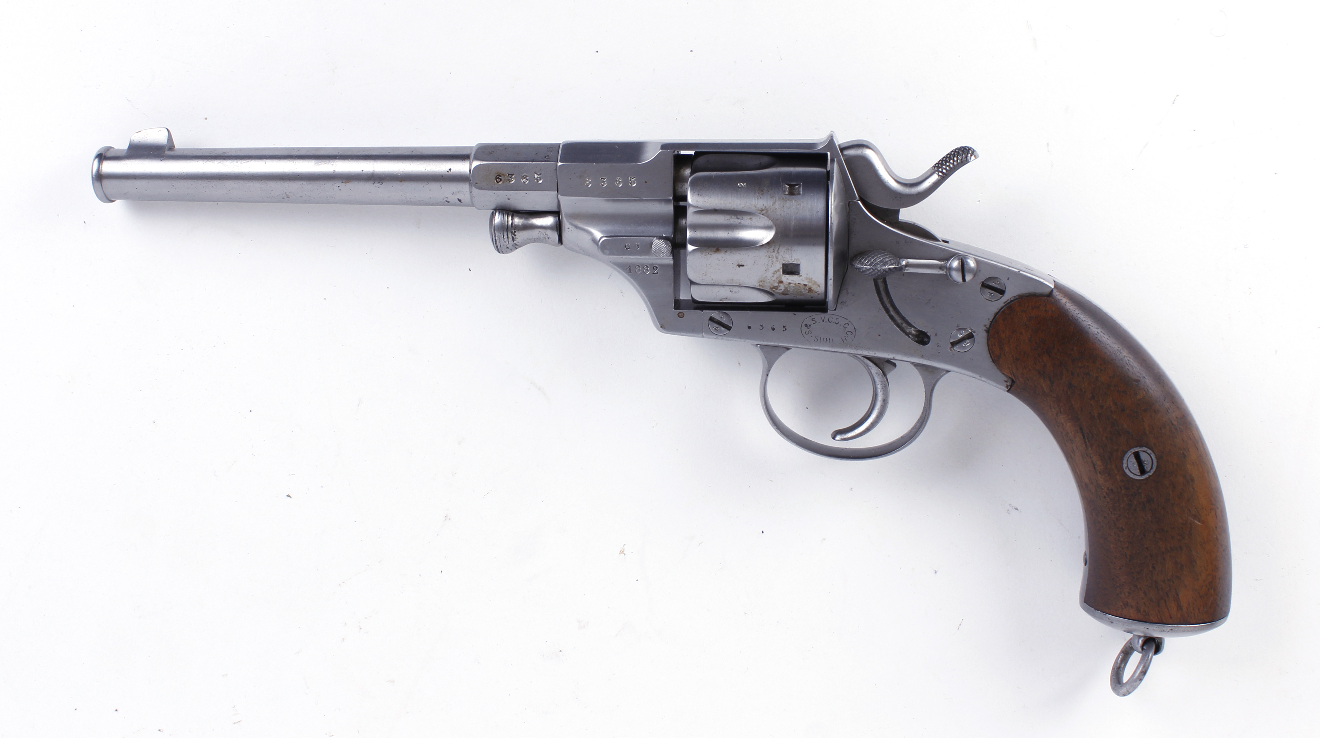 S58 10.6mm German Reichs M1879 single action six shot revolver, 7 ins ...