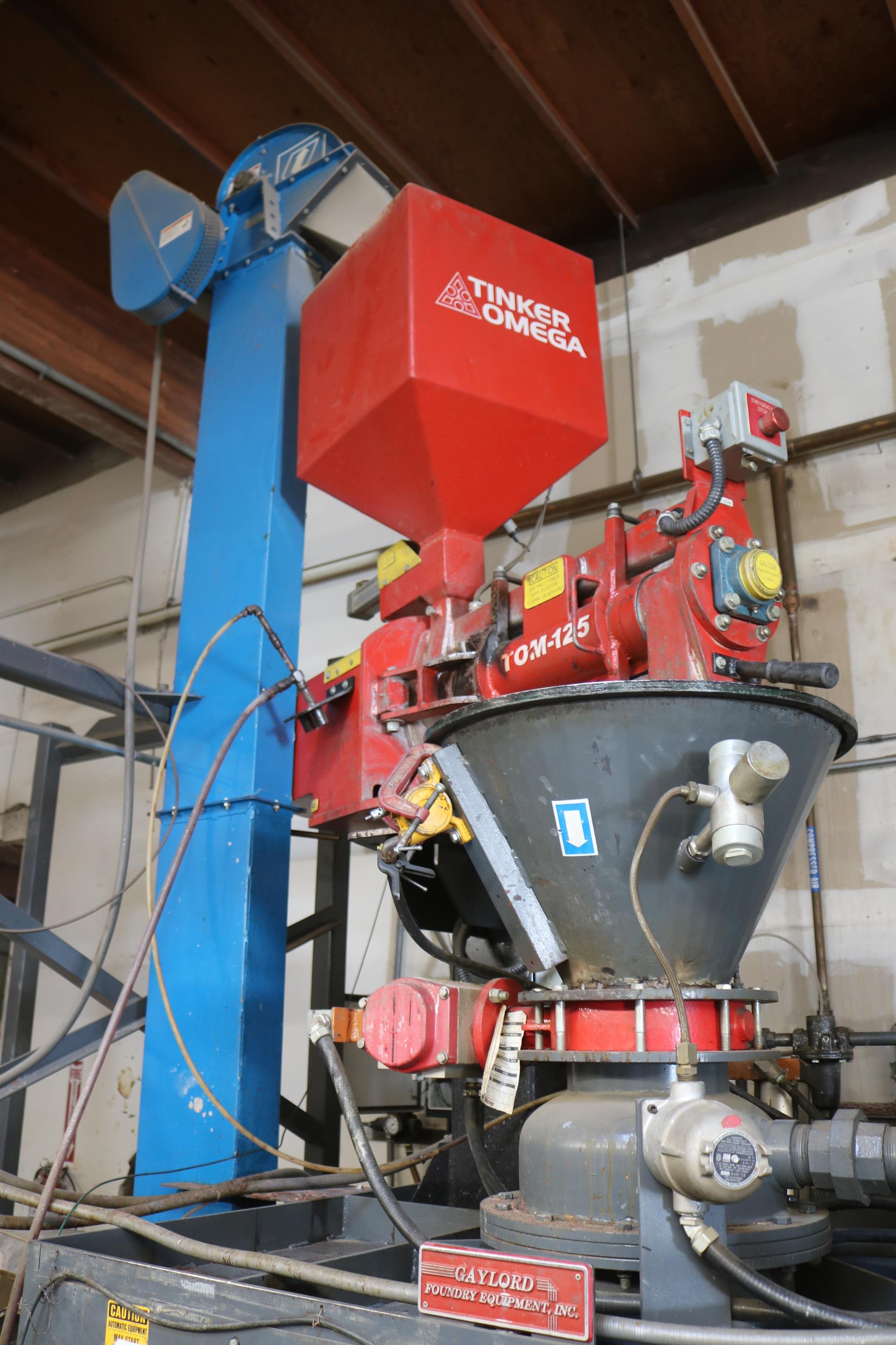 2001 GAYLORD CORE MACHINE SYSTEM, TINKER OMEGA TOM 125 CONTINUOUS MIXER ...