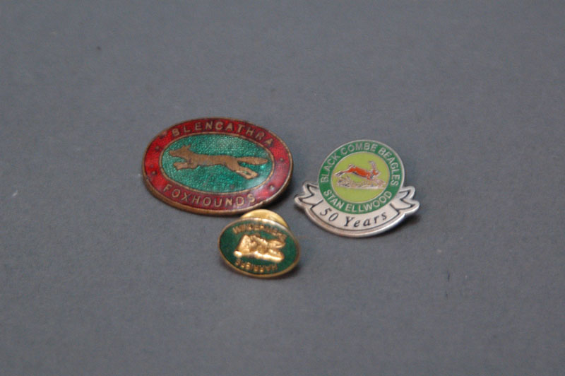 3 hunt badges, Blencathra Foxhounds, Blackcombe Beagles Stan Ellwood 50 ...