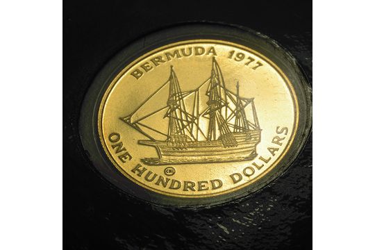 Bermuda 1977 $100.00 Dollar Gold Coin.