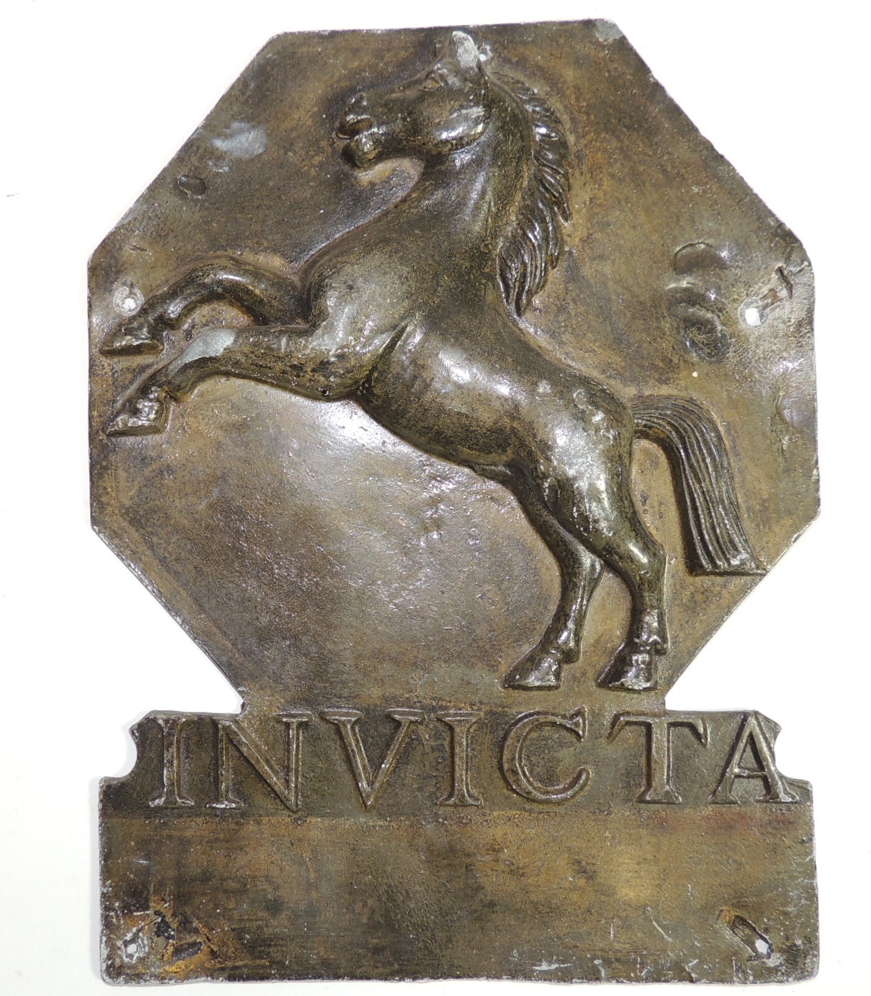 A good early cast lead fire mark of rearing horse above "Invicta" (Kent ...