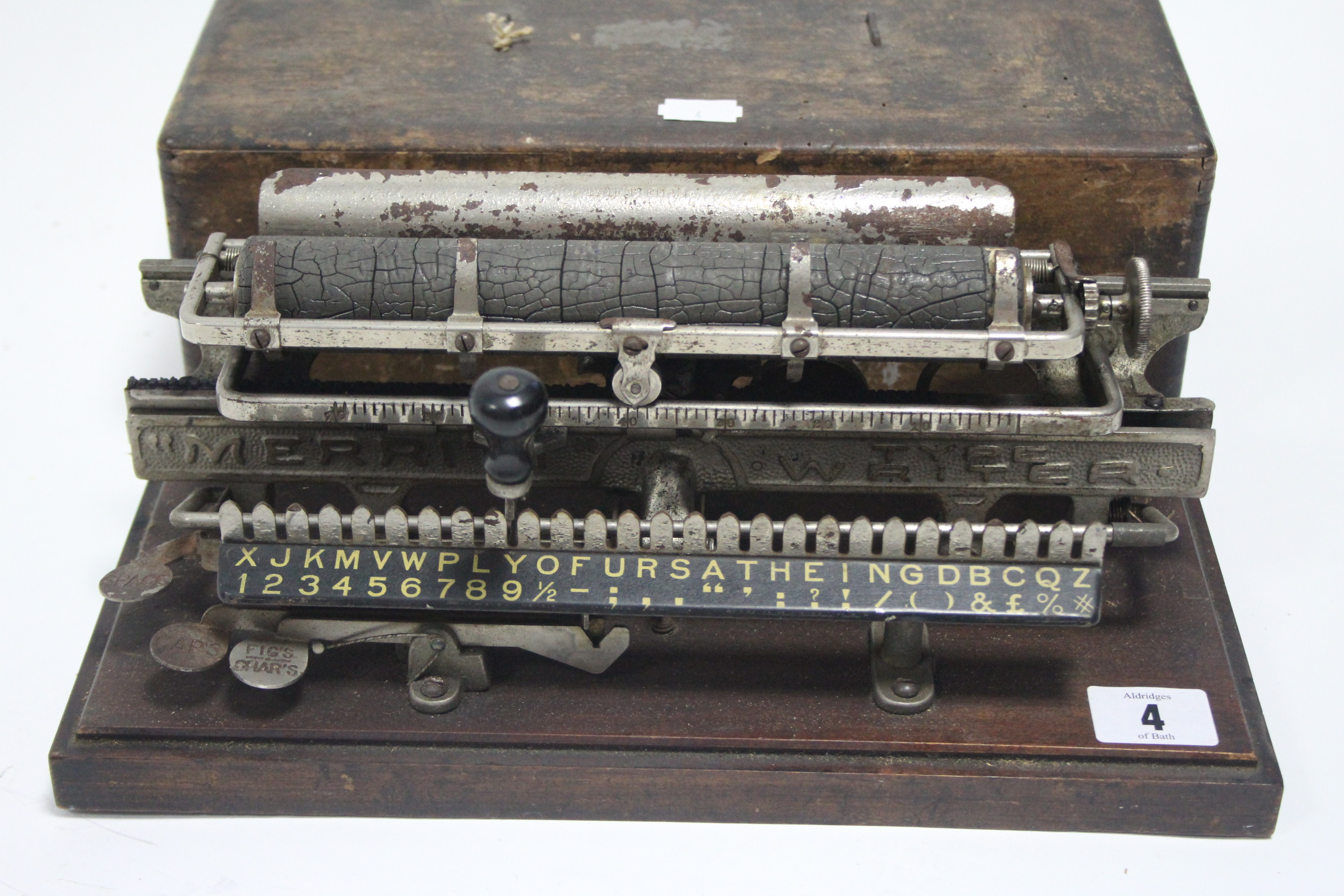 A LATE 19th CENTURY AMERICAN “MERRITT” TYPEWRITER, with case