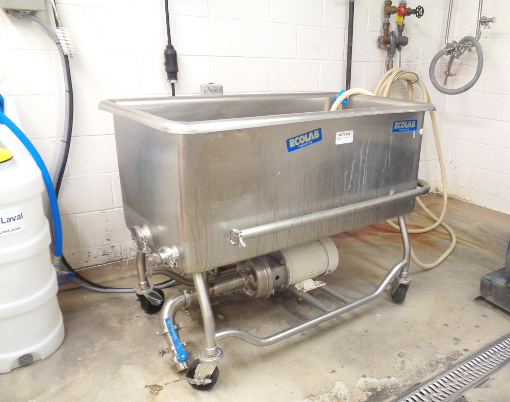 ECOLAB CLEANING TROUGH, INCLUDING RECIRCULATION PUMP, CENTRIFUGAL TYPE ...