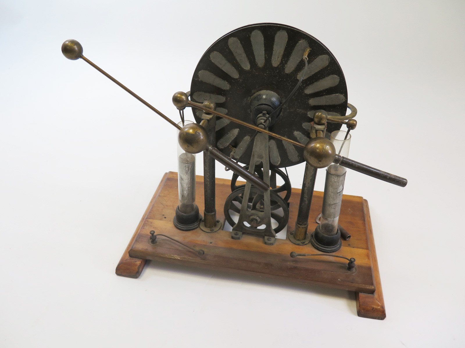 Late Victorian Wimshurst machine which is an electrostatic generator ...