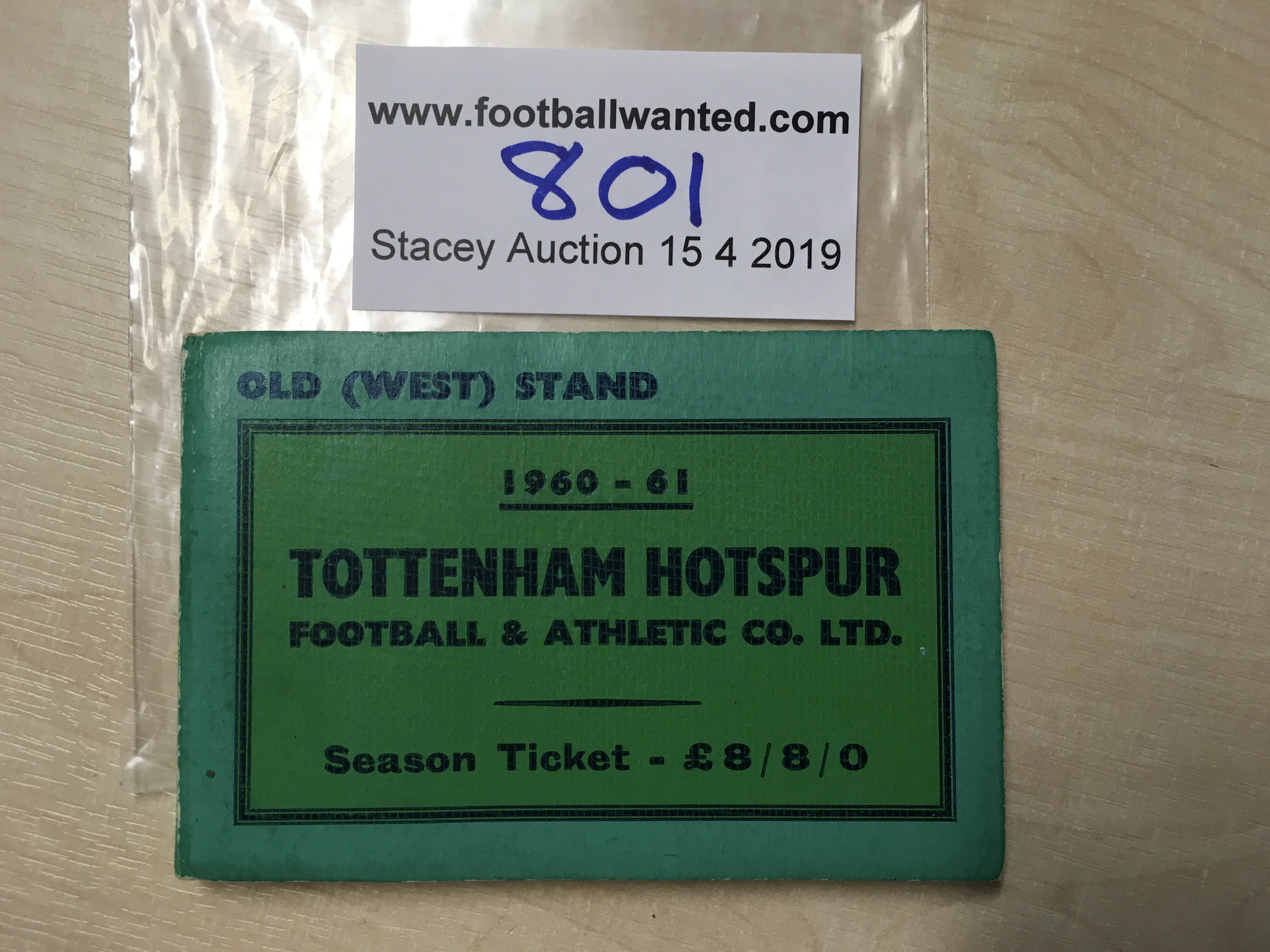 60/61 Tottenham Double Season Ticket: From the most famous Spurs season ...