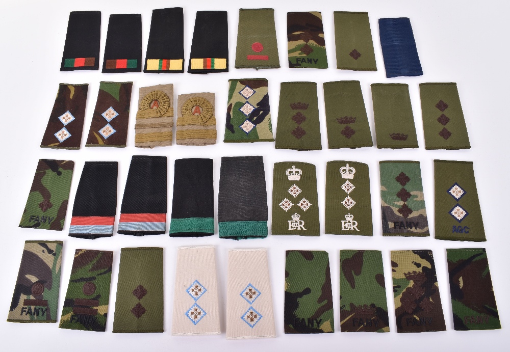 Quantity of British Army Rank Slides, mostly modern camouflaged ...