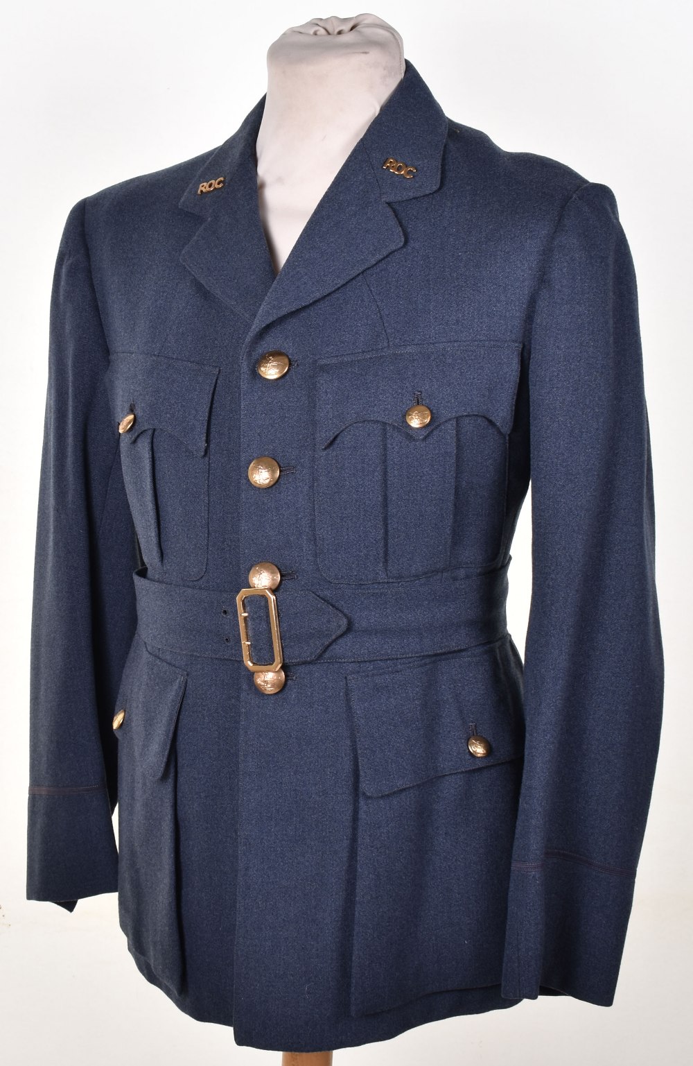 WW2 Royal Observer Corps Officers Tunic, being four pocket RAF pattern ...