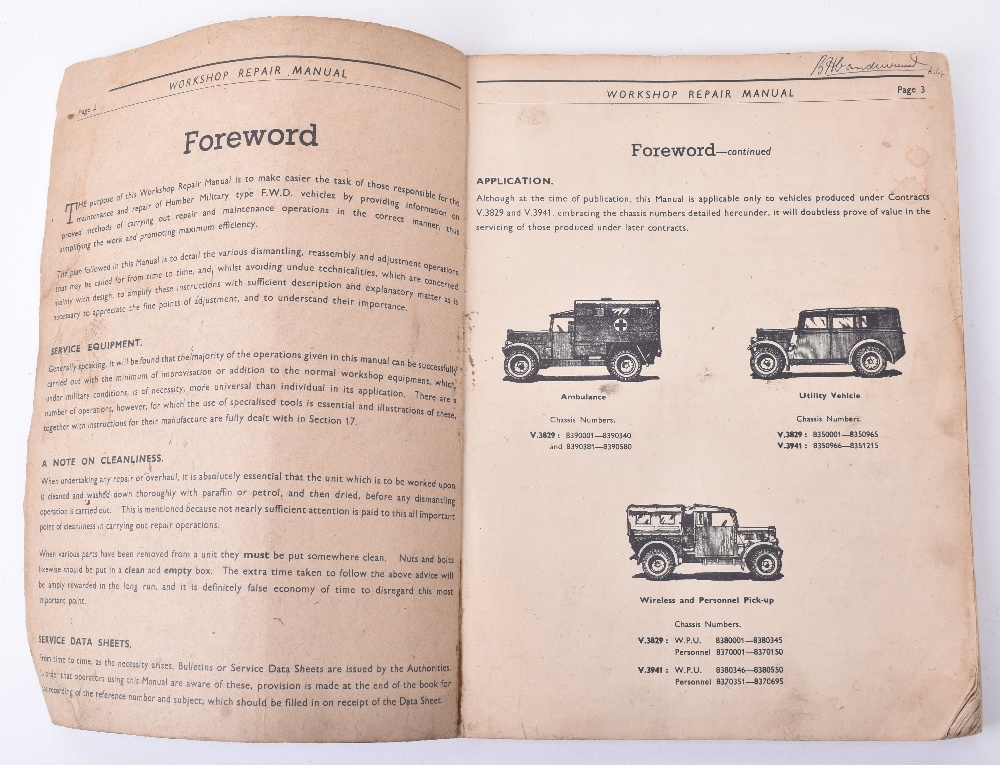 WW2 Humber Manual: British WW2 maintenance manual for Humber military ...