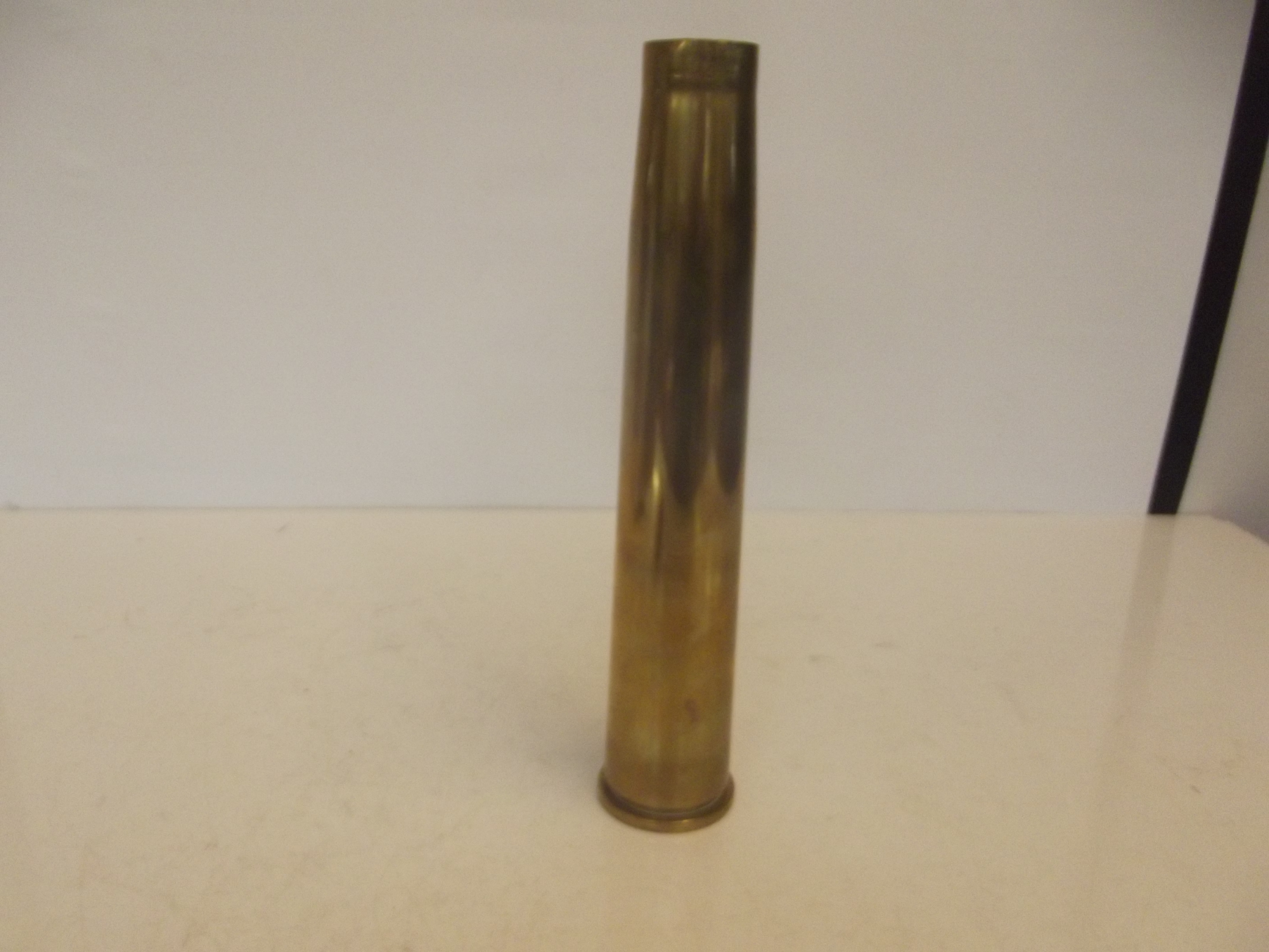 1950's brass artillery shell case, height 31cm