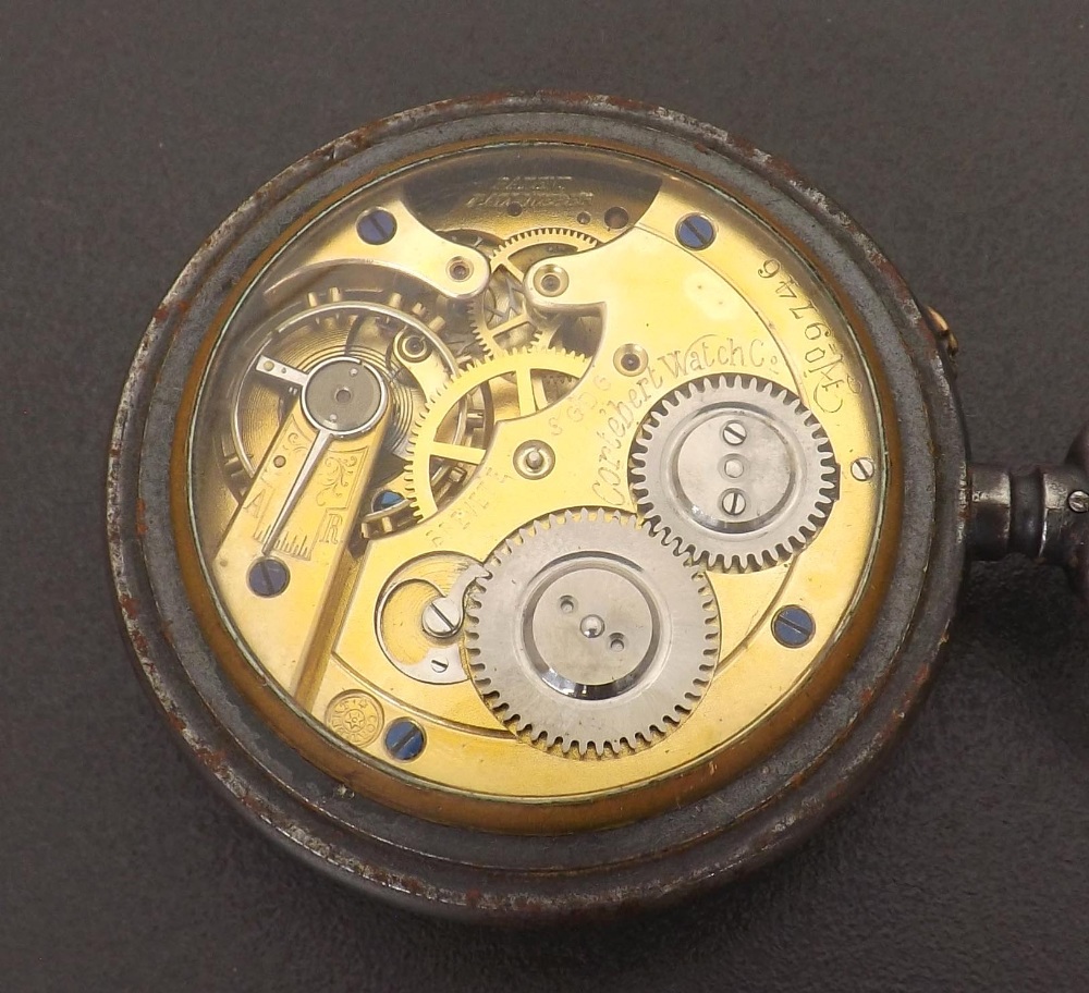 Cortebert Watch Co. gunmetal digital jump hour lever pocket watch ...