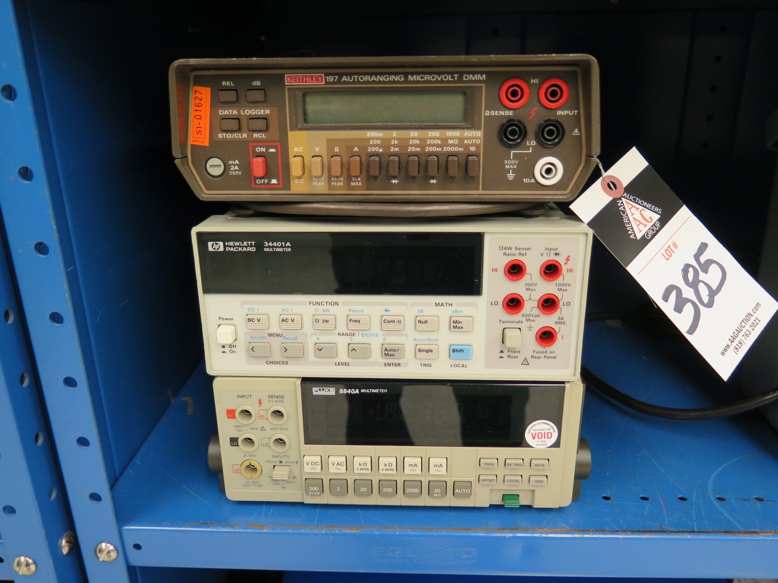 Keithley 197 Autoranging Microvolt DMM, Fluke 8840A Multimeter, HP ...