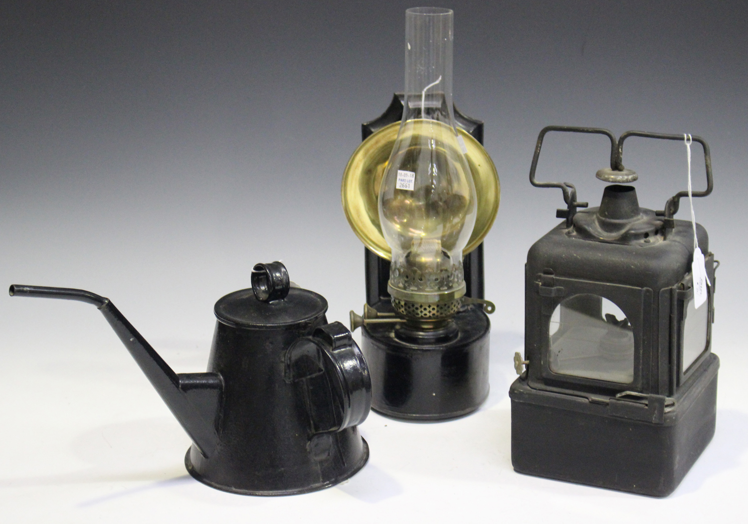 A collection of mainly early/mid-20th century railway lamps, including ...